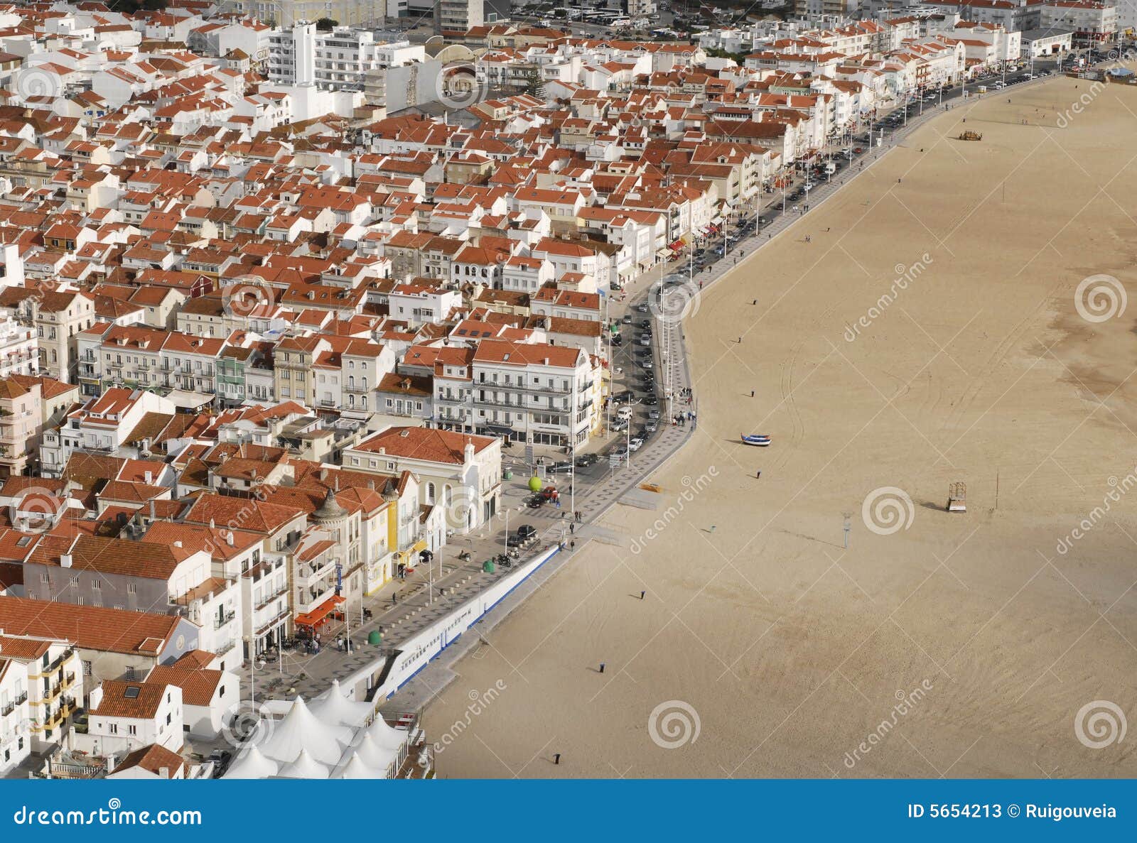 NazarÃ© beach stock image. Image of summer, beach, aerial - 5654213