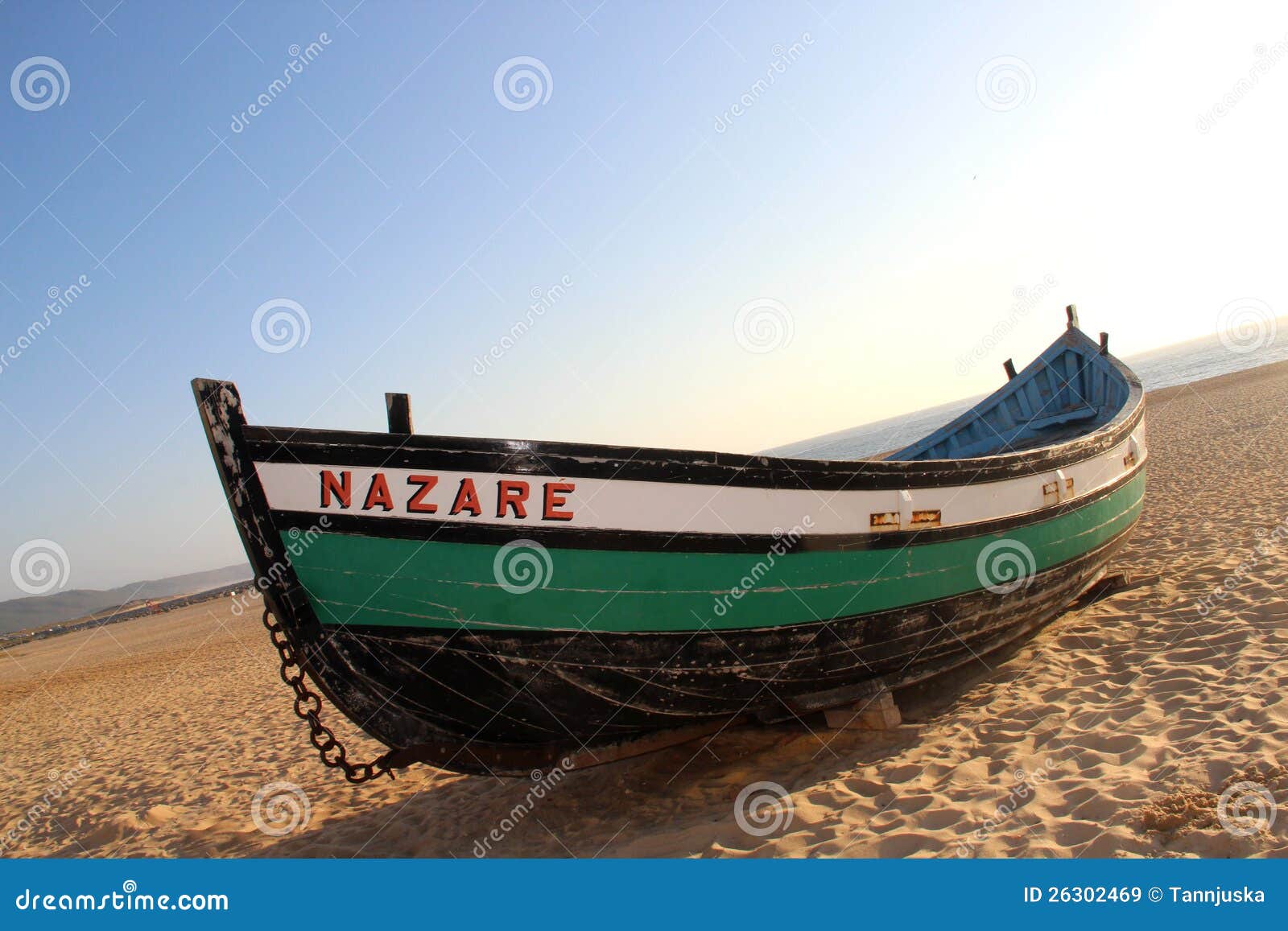 Nazare typical boat stock image. Image of city, beach - 26302469