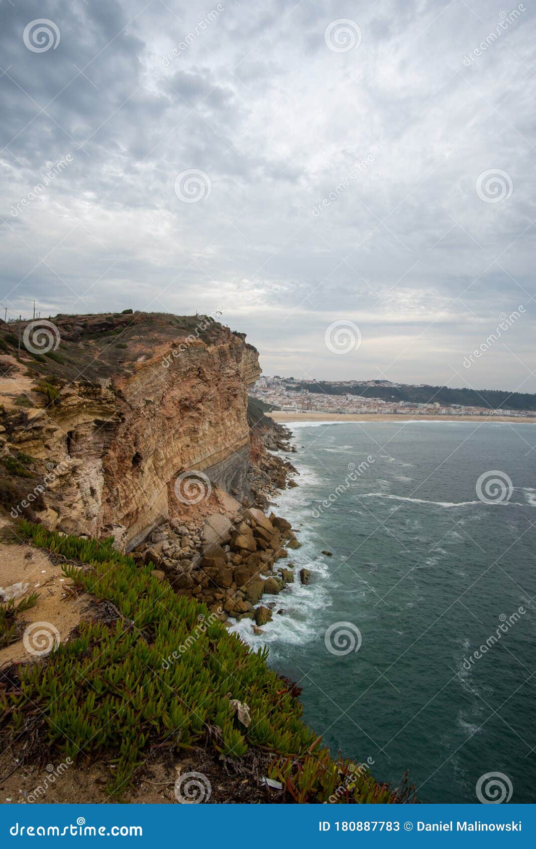 Nazare stock image. Image of clouds, portugal, stone - 180887783