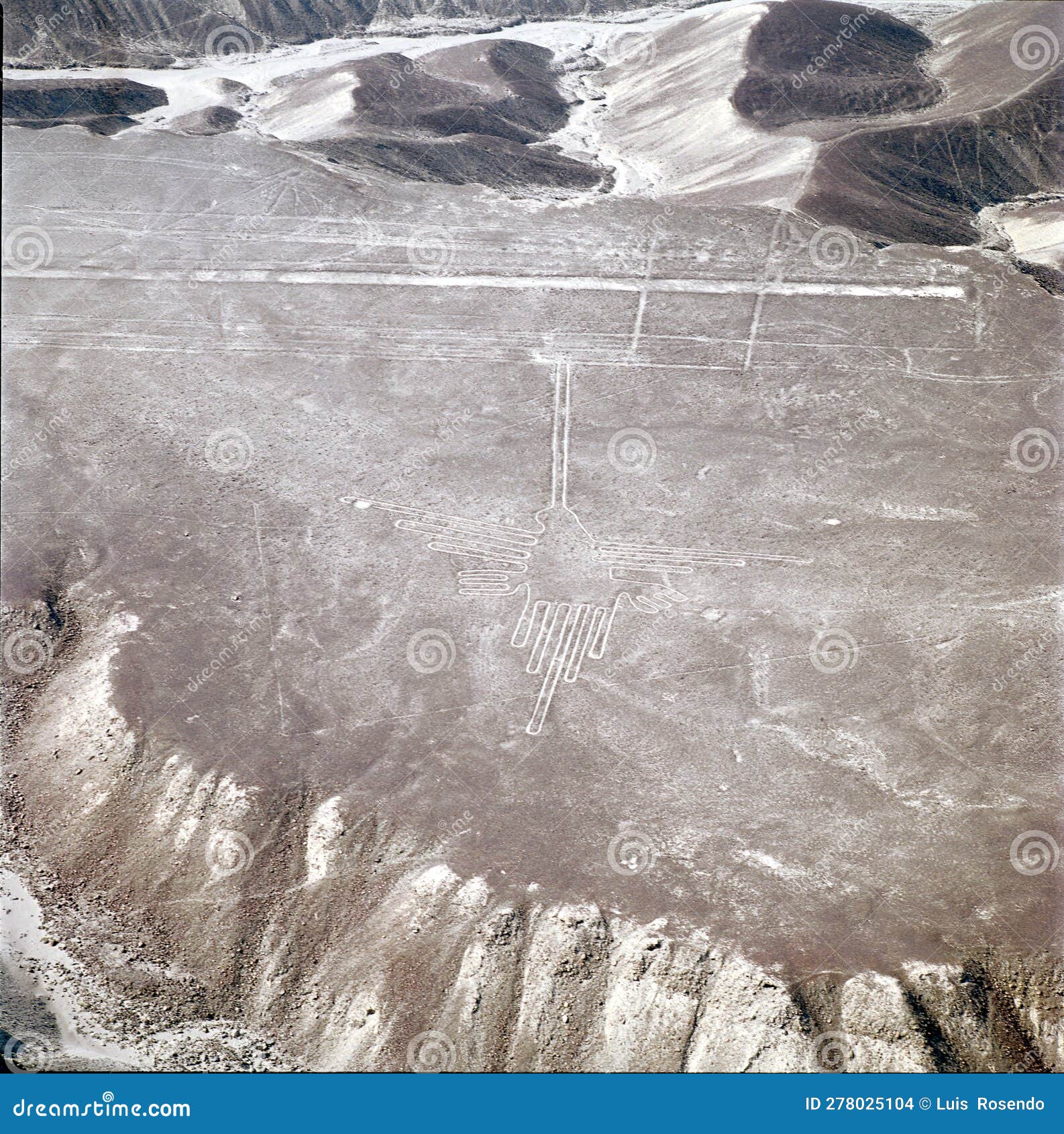 Nazca Lines Hummingbird in Peru Stock Photo - Image of wave, sand ...