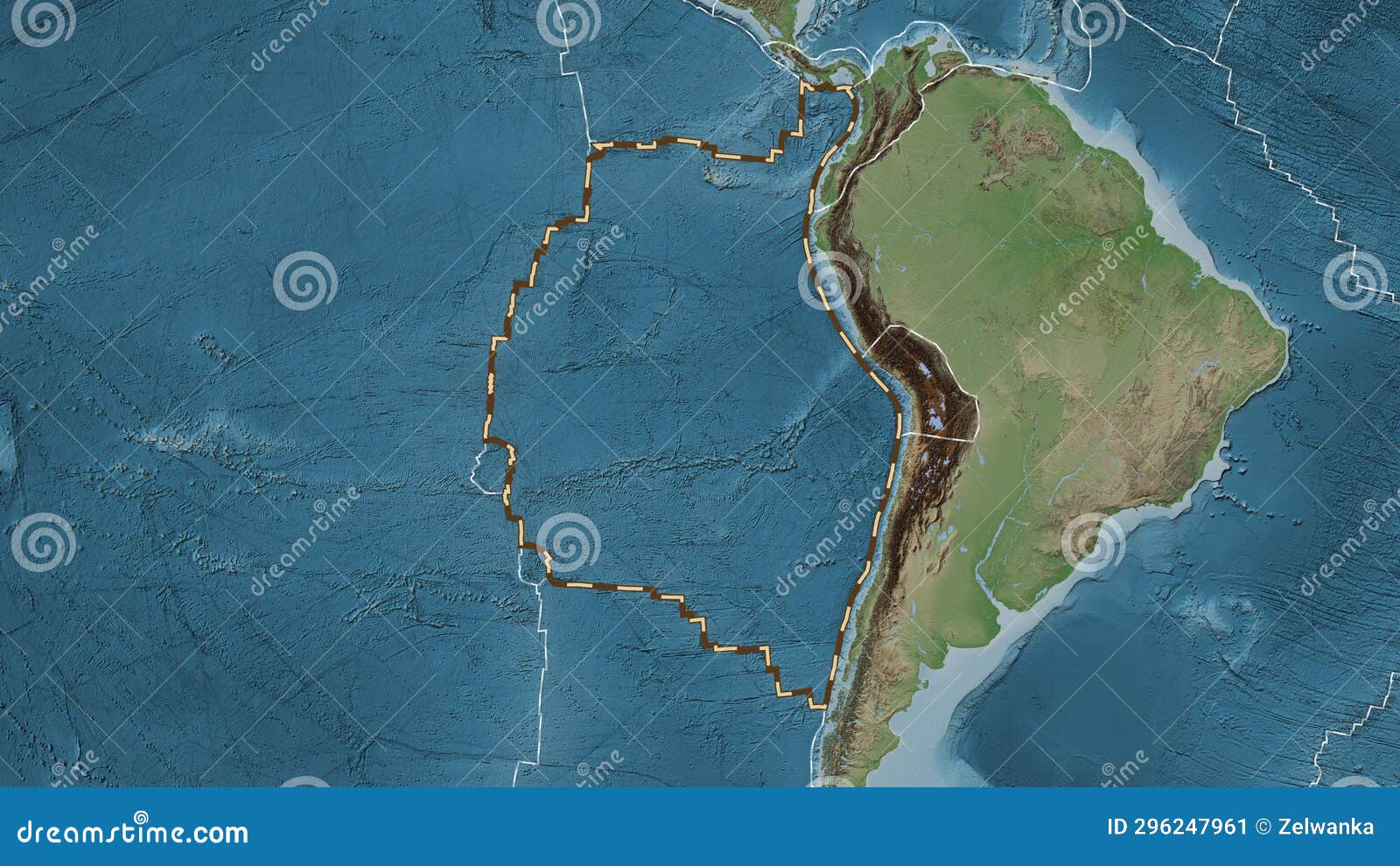 Nazca Plate Dashed. Fahey. Topografic Stock Illustration - Illustration ...