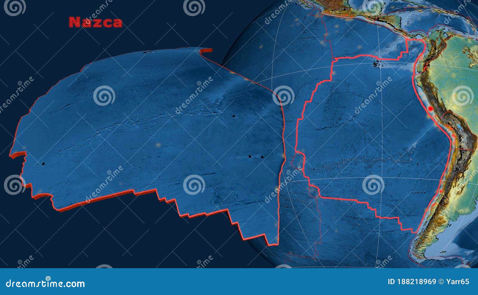 Nazca Plate Described and Presented - Relief Stock Illustration ...