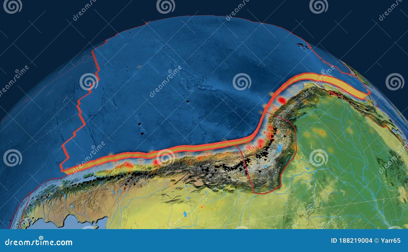 Nazca Plate Extruded - Topographic Stock Illustration - Illustration of ...