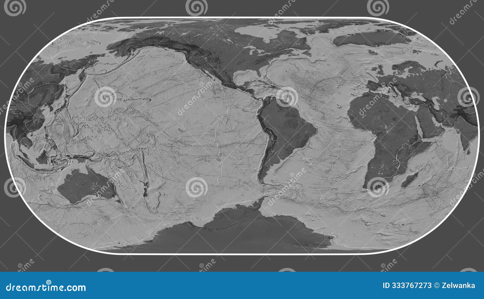 Nazca Plate - Global Map. Eckert III. Bilevel Stock Illustration ...
