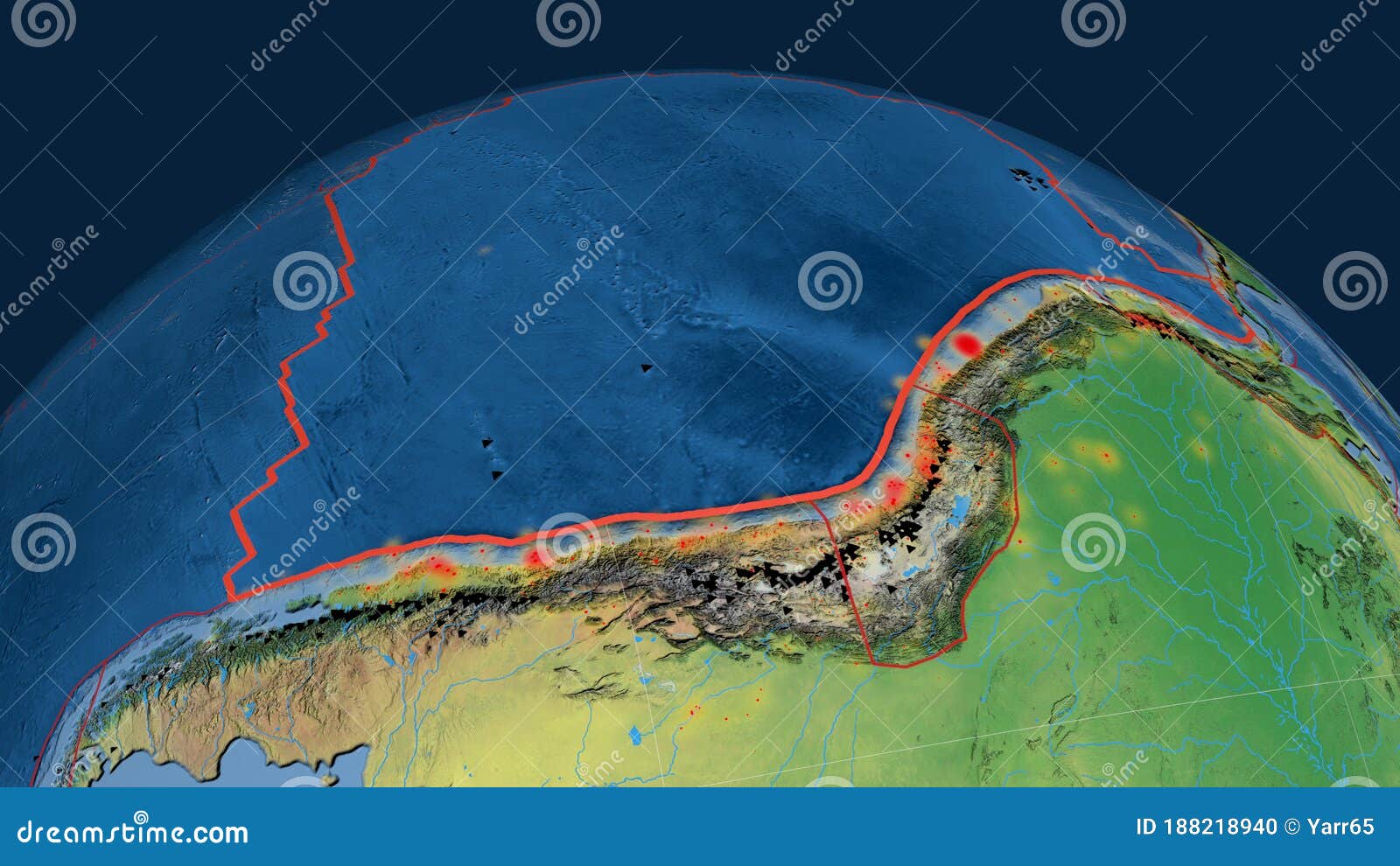 Nazca Plate Outlined - Natural Earth Stock Illustration - Illustration ...