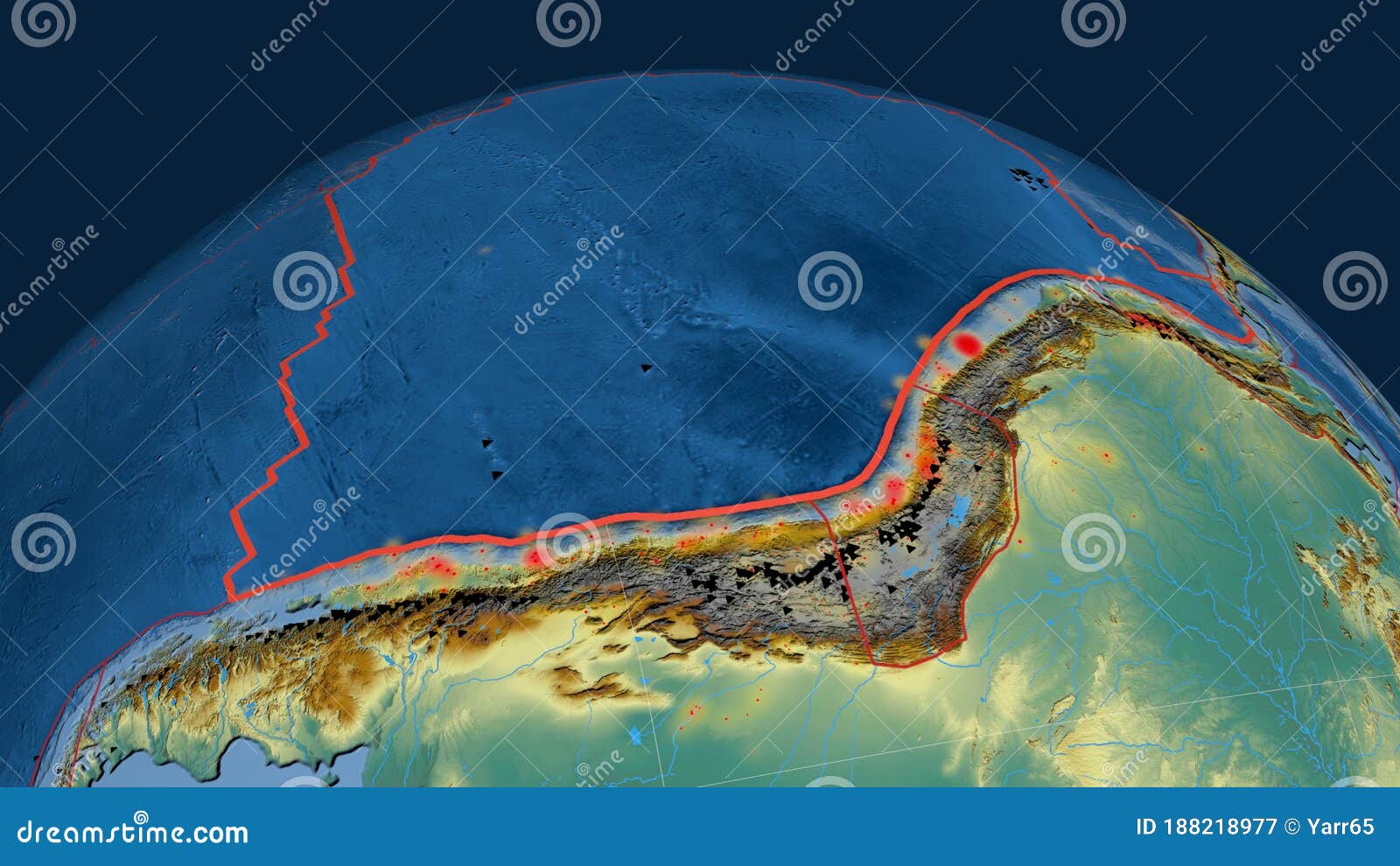 Nazca Plate Outlined - Relief Stock Illustration - Illustration of ...