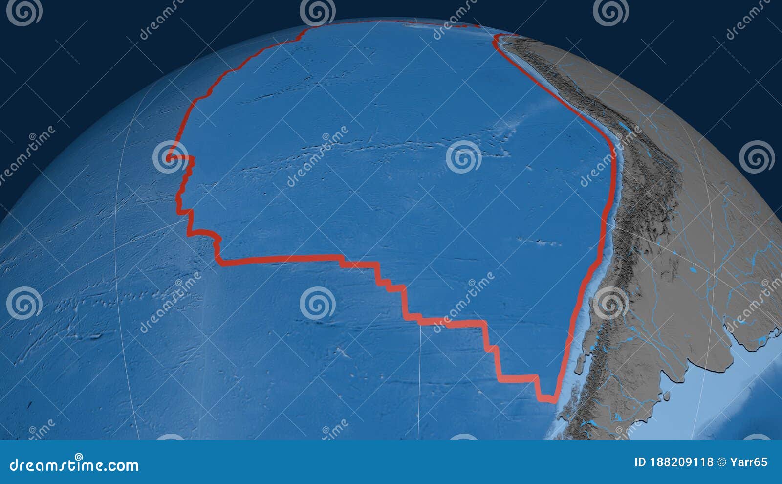 Nazca Plate Outlined - Topo and Bathy Stock Illustration - Illustration ...