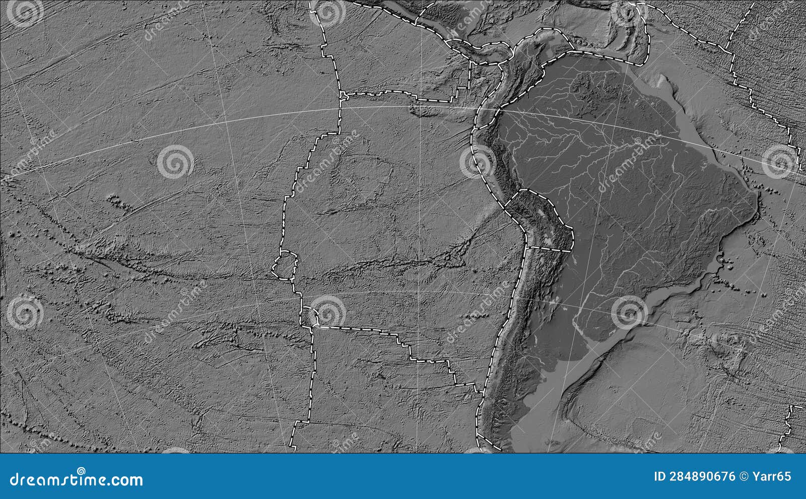 Nazca Plate - Boundaries. Bilevel Map Stock Illustration - Illustration ...