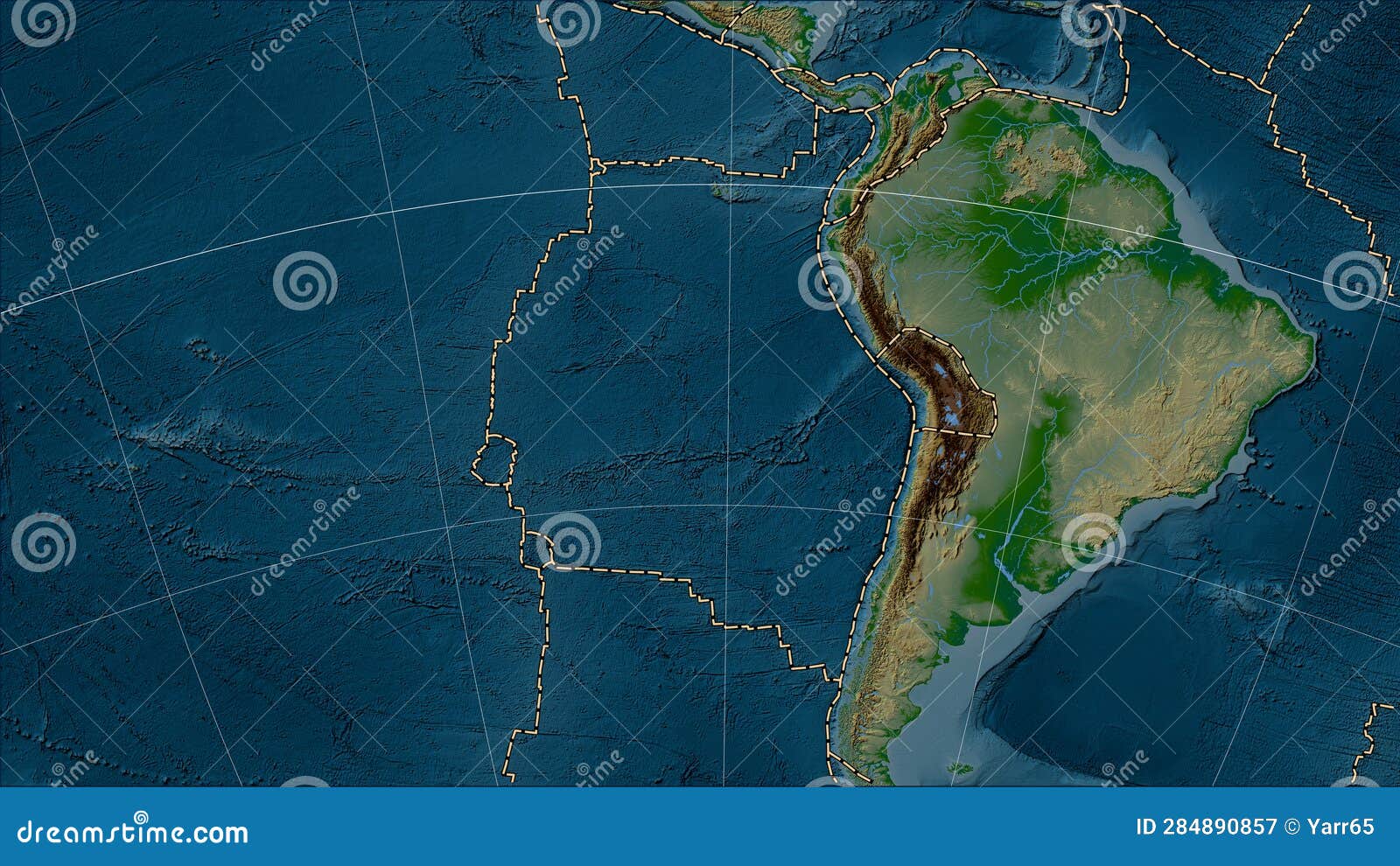 Nazca Plate - Boundaries. Physical Map Stock Illustration ...