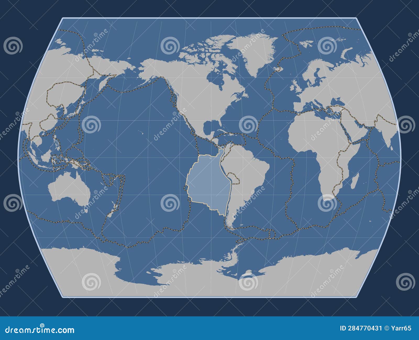 Nazca Tectonic Plate. Contour. Times. Boundaries Stock Illustration ...