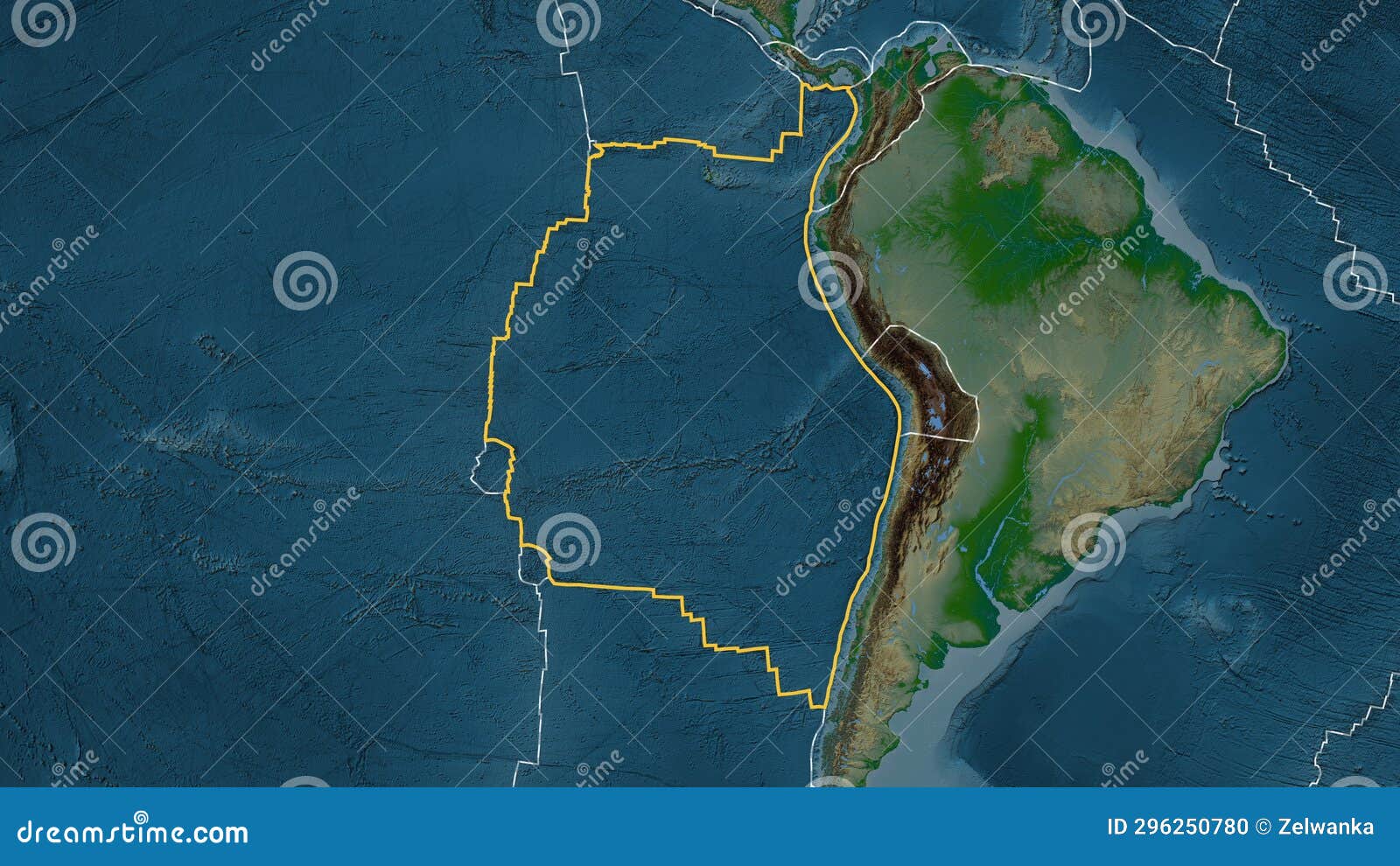 Nazca Plate Outlined. Fahey. Physical Stock Illustration - Illustration ...