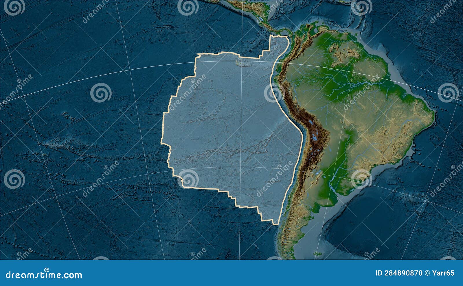 Nazca Tectonic Plate. Physical Map Stock Illustration - Illustration of ...