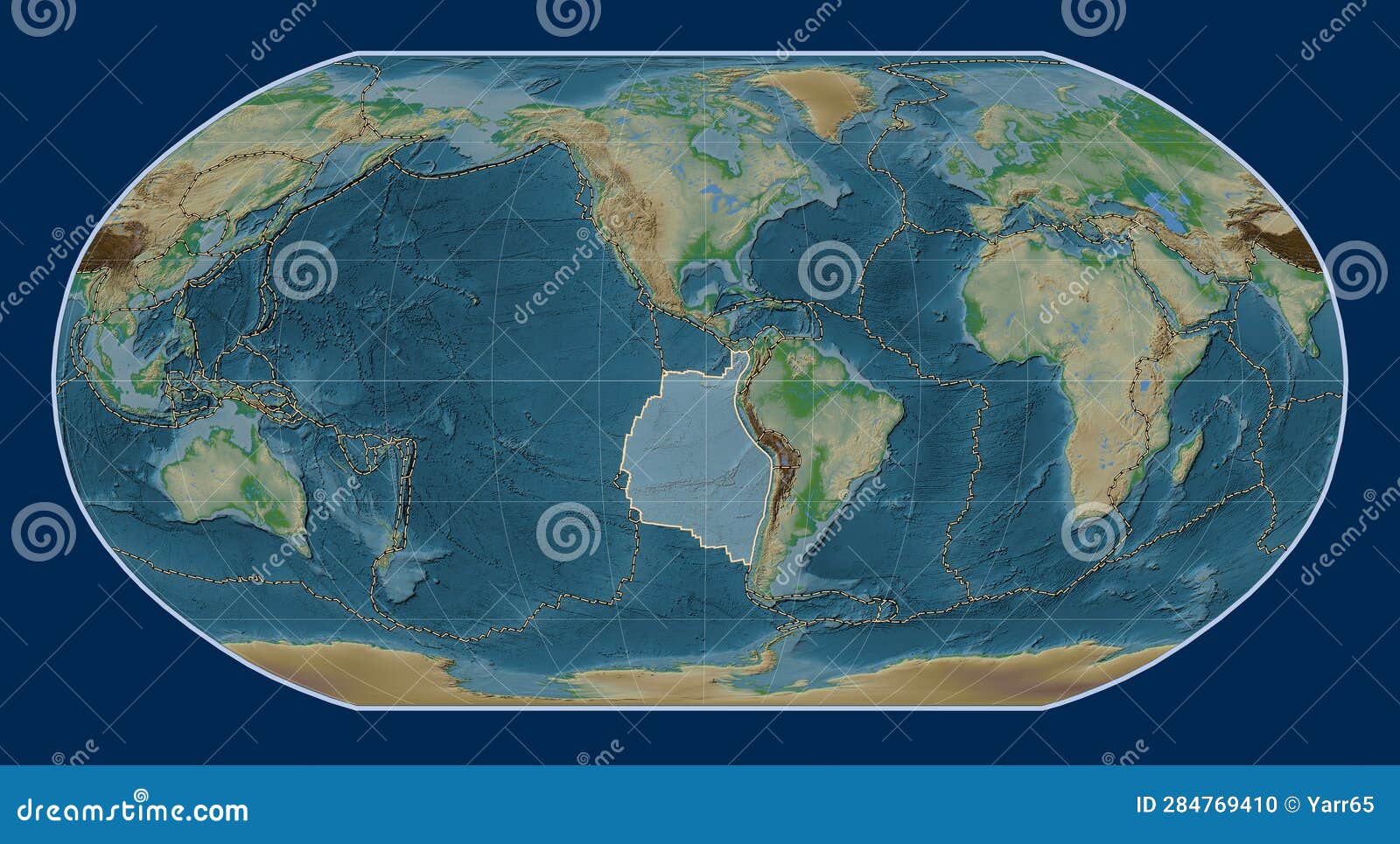 Nazca Tectonic Plate. Physical. Robinson. Boundaries Stock Illustration ...