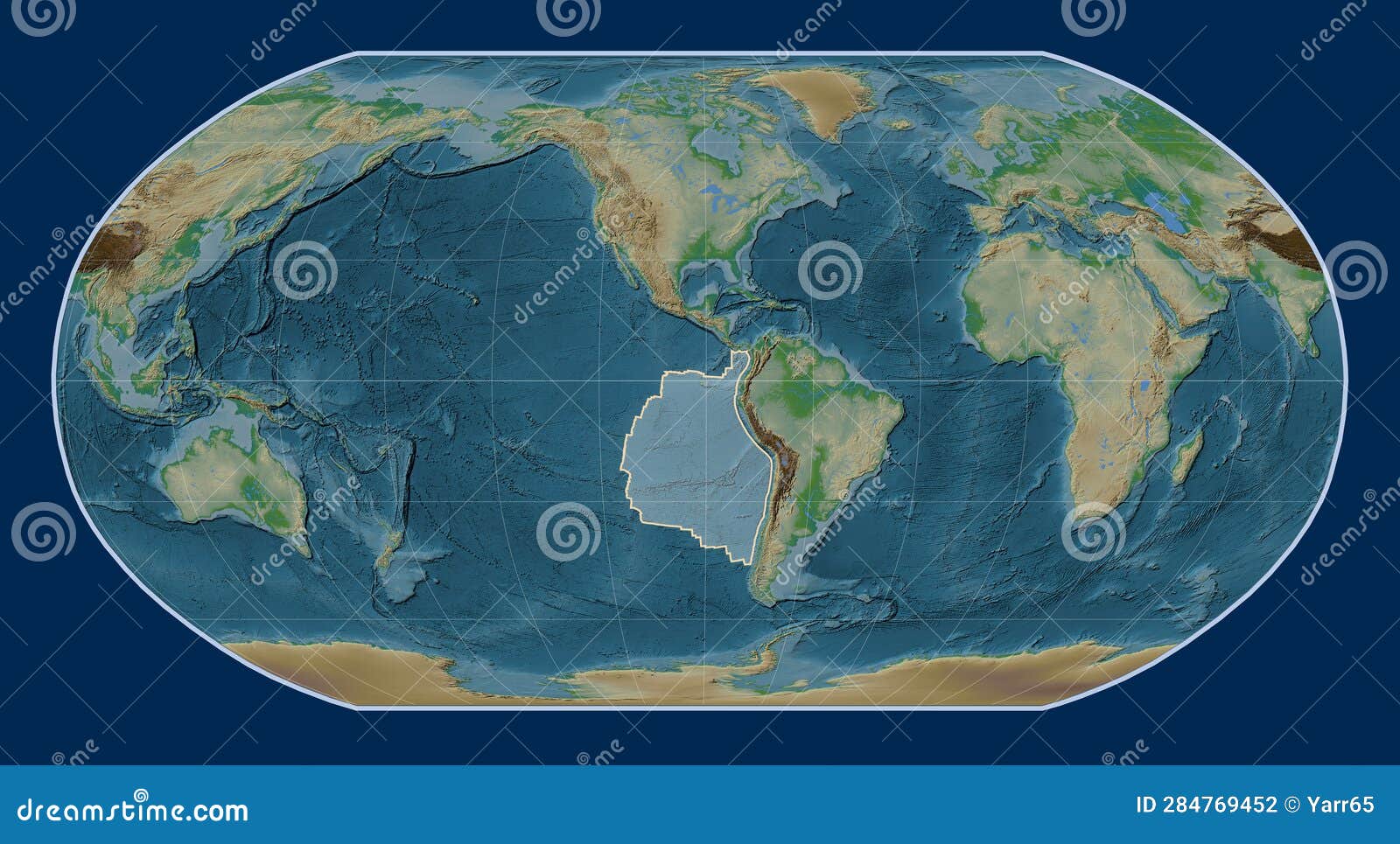 Nazca Tectonic Plate. Physical. Robinson. Stock Illustration ...