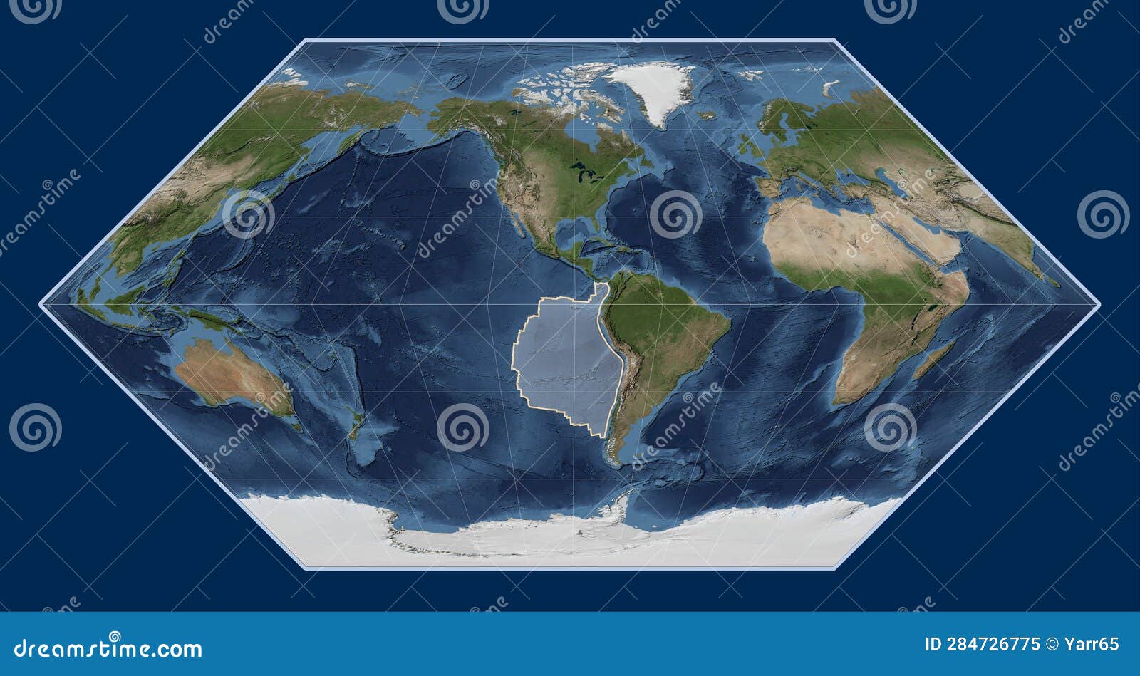 Nazca Tectonic Plate. Satellite. Eckert I. Stock Illustration ...