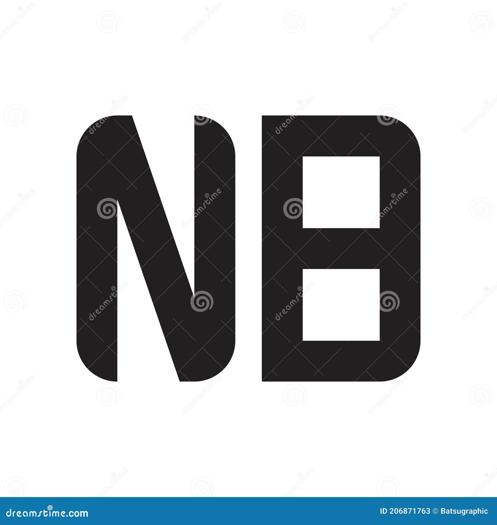 Nb Initial Letter Vector Logo Icon Stock Vector - Illustration of ...