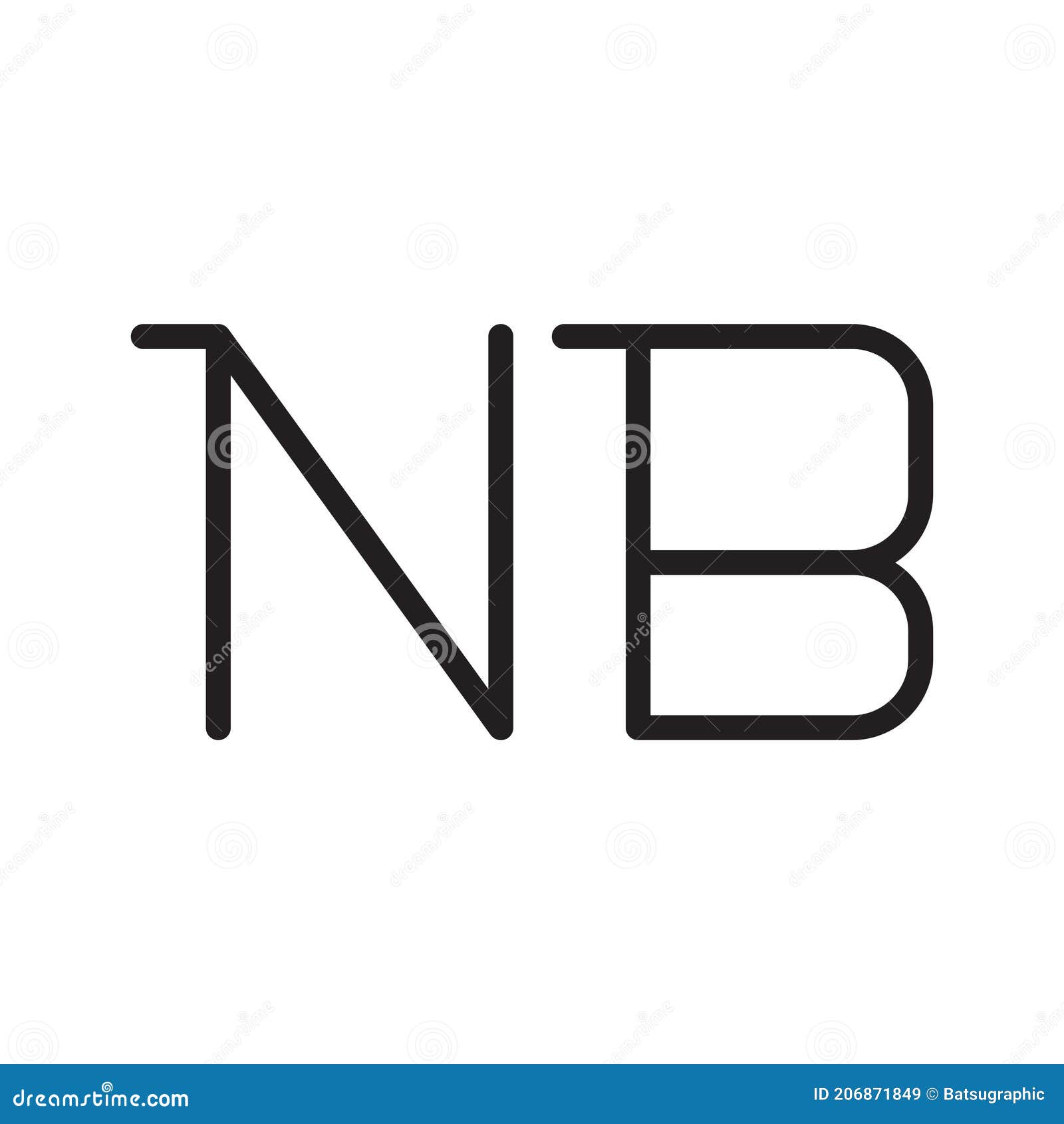 Nb Initial Letter Vector Logo Icon Stock Vector - Illustration of ...