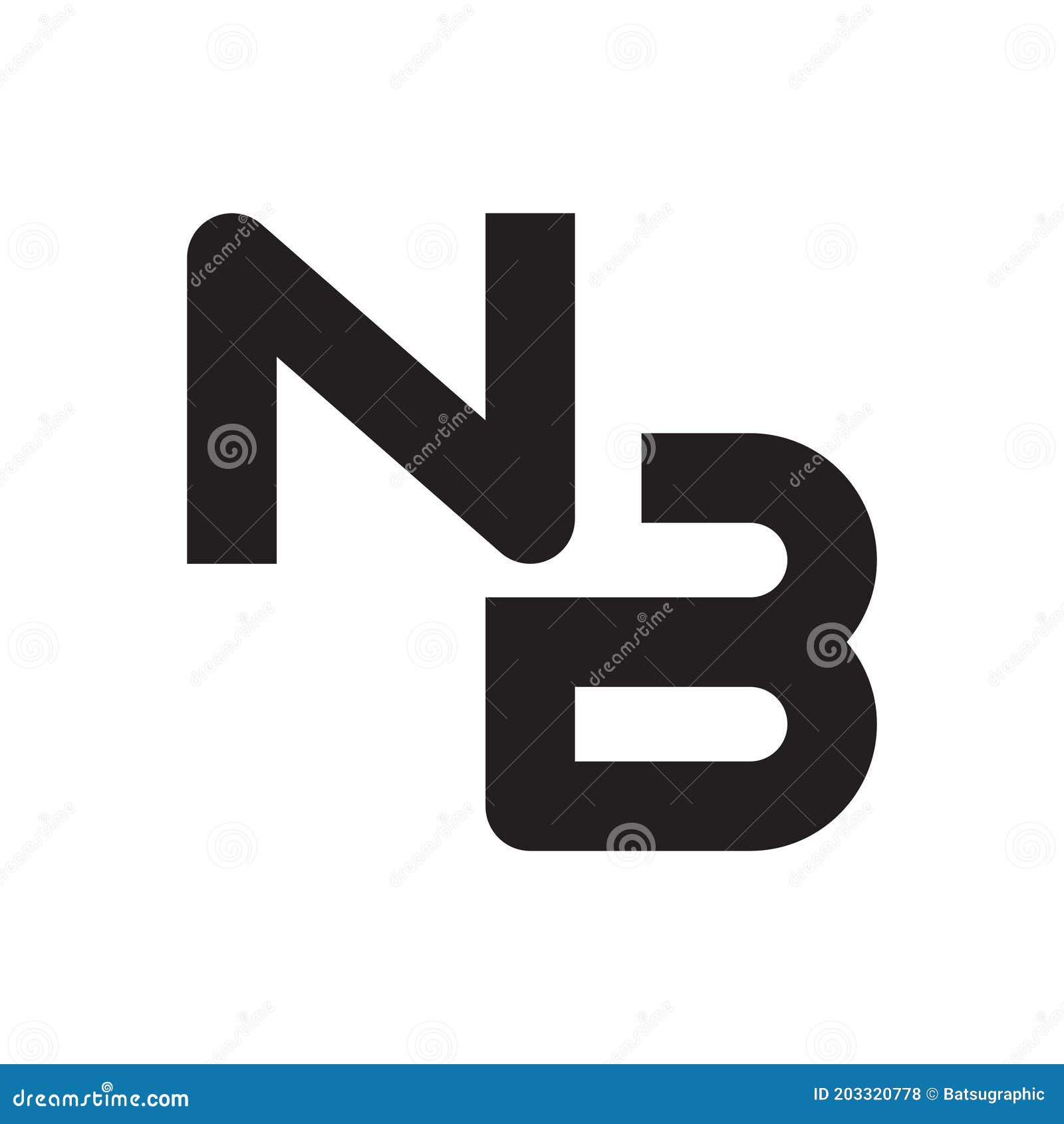Nb Initial Letter Vector Logo Icon Stock Vector - Illustration of ...