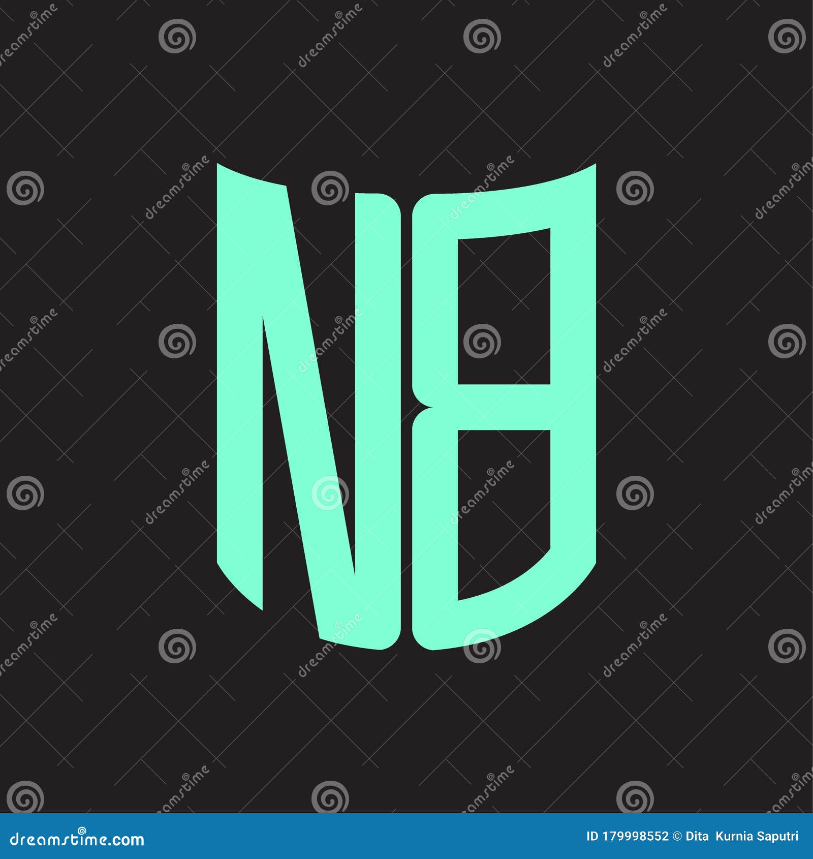 NB Logo Monogram with Ribbon Style Design Template Stock Vector ...