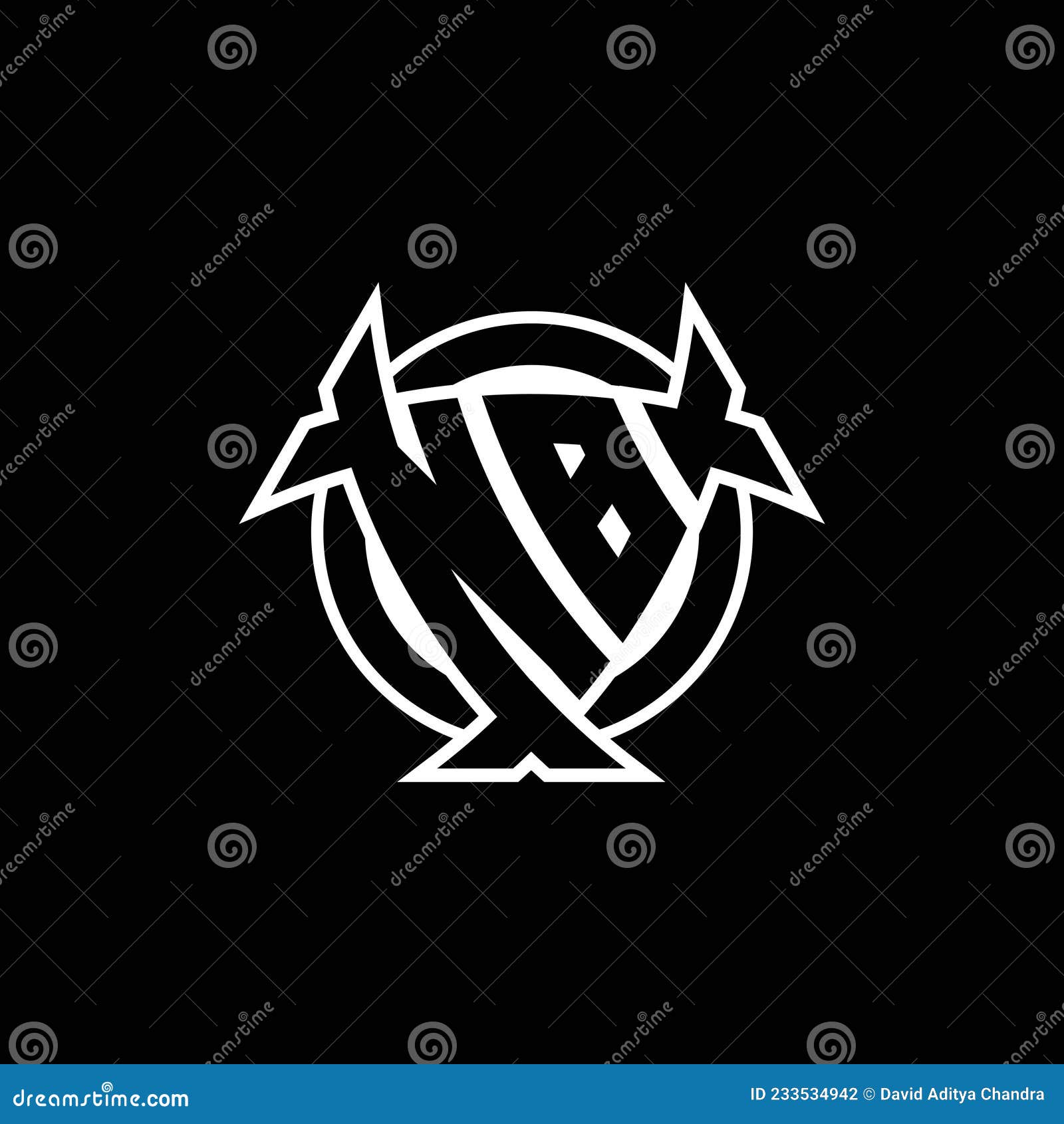 NB Logo Monogram Triangle Shield and Circle Shape Stock Vector ...