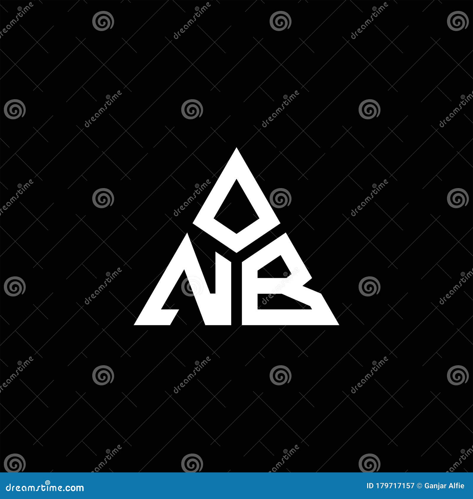 NB Monogram Logo with 3 Pieces Shape Isolated on Triangle Stock Vector ...