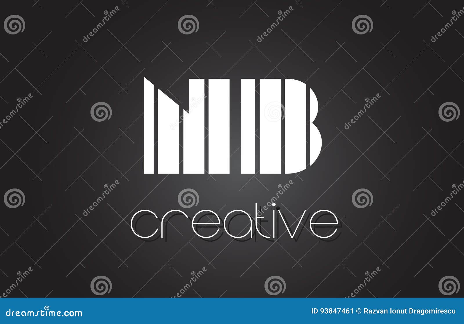 NB N B Letter Logo Design with White and Black Lines. Stock Vector ...