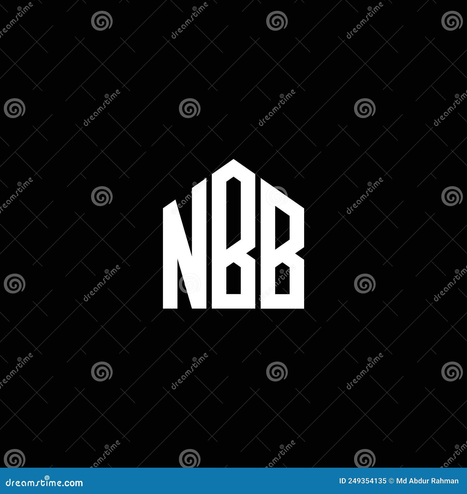NBB Letter Logo Design on BLACK Background. NBB Creative Initials ...