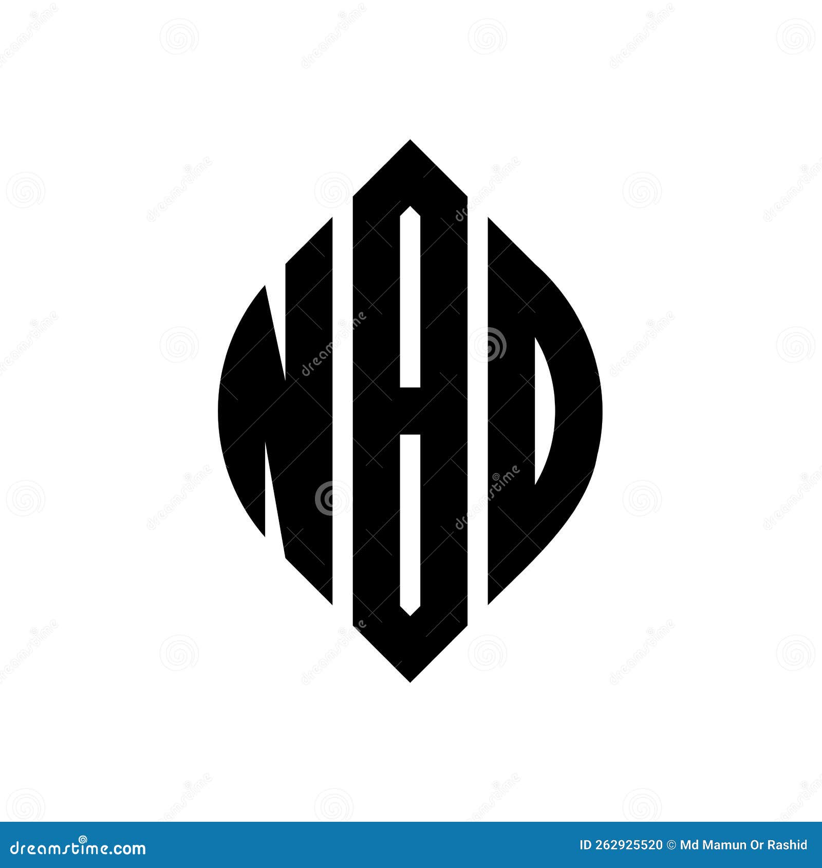 NBD Circle Letter Logo Design with Circle and Ellipse Shape. NBD ...