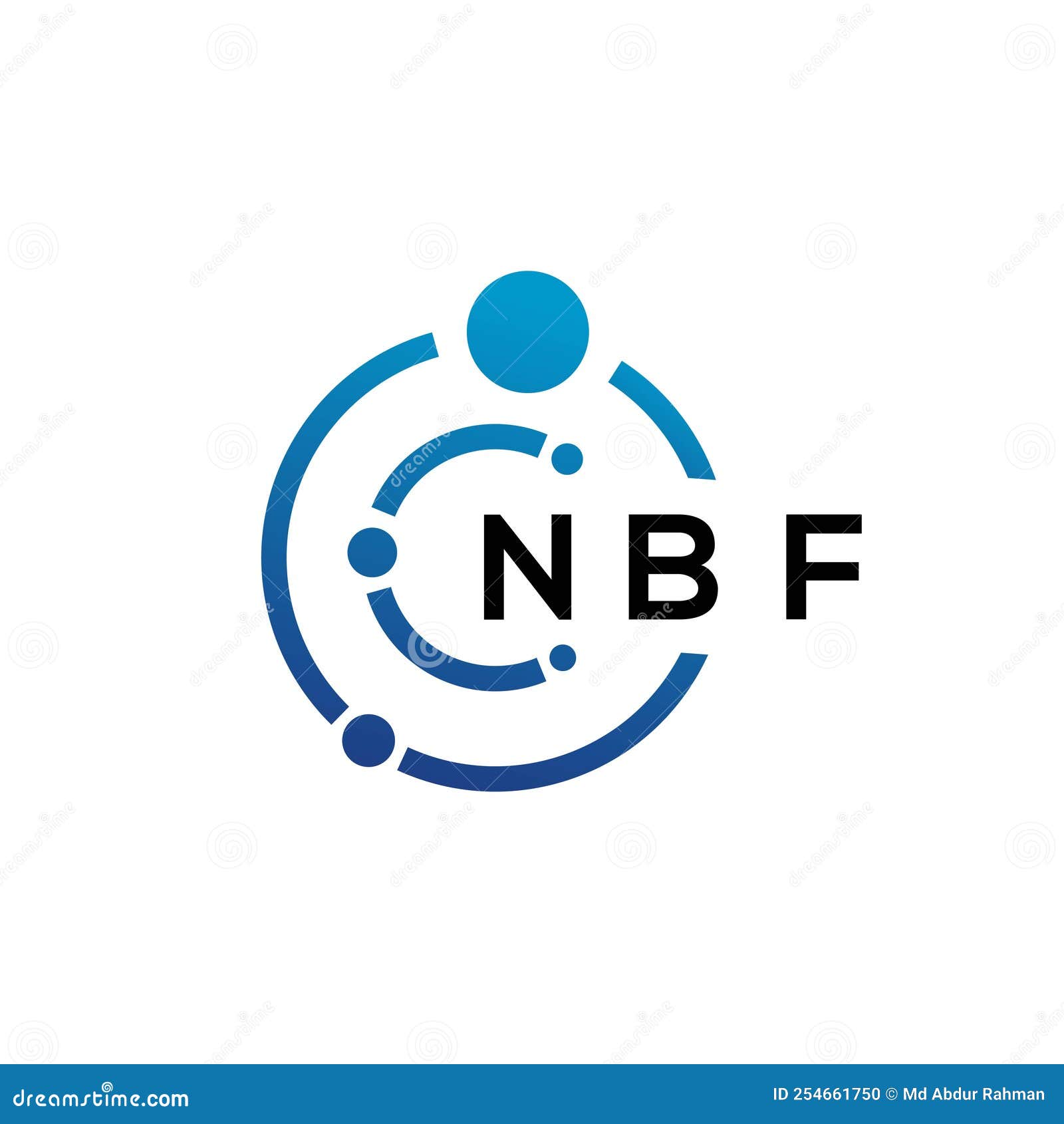 NBF Letter Technology Logo Design on White Background. NBF Creative ...