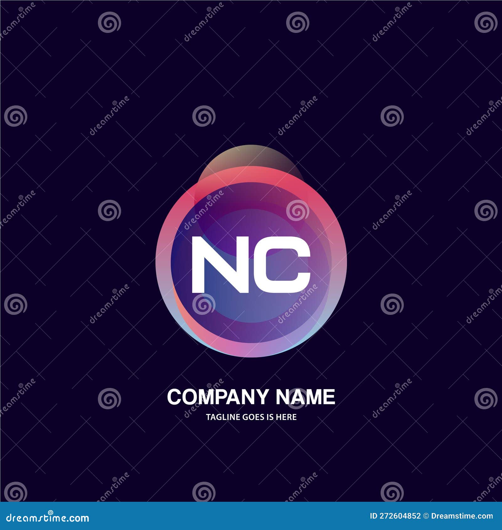 NC Initial Logo with Colorful Circle Template Vector Stock Vector ...