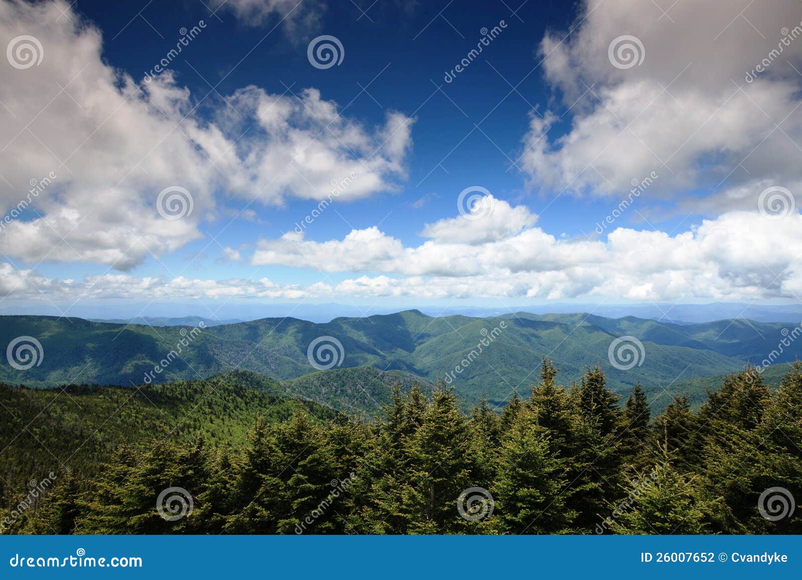 NC Landscape Blue Ridge Mountains and Clouds Stock Photo - Image of ...