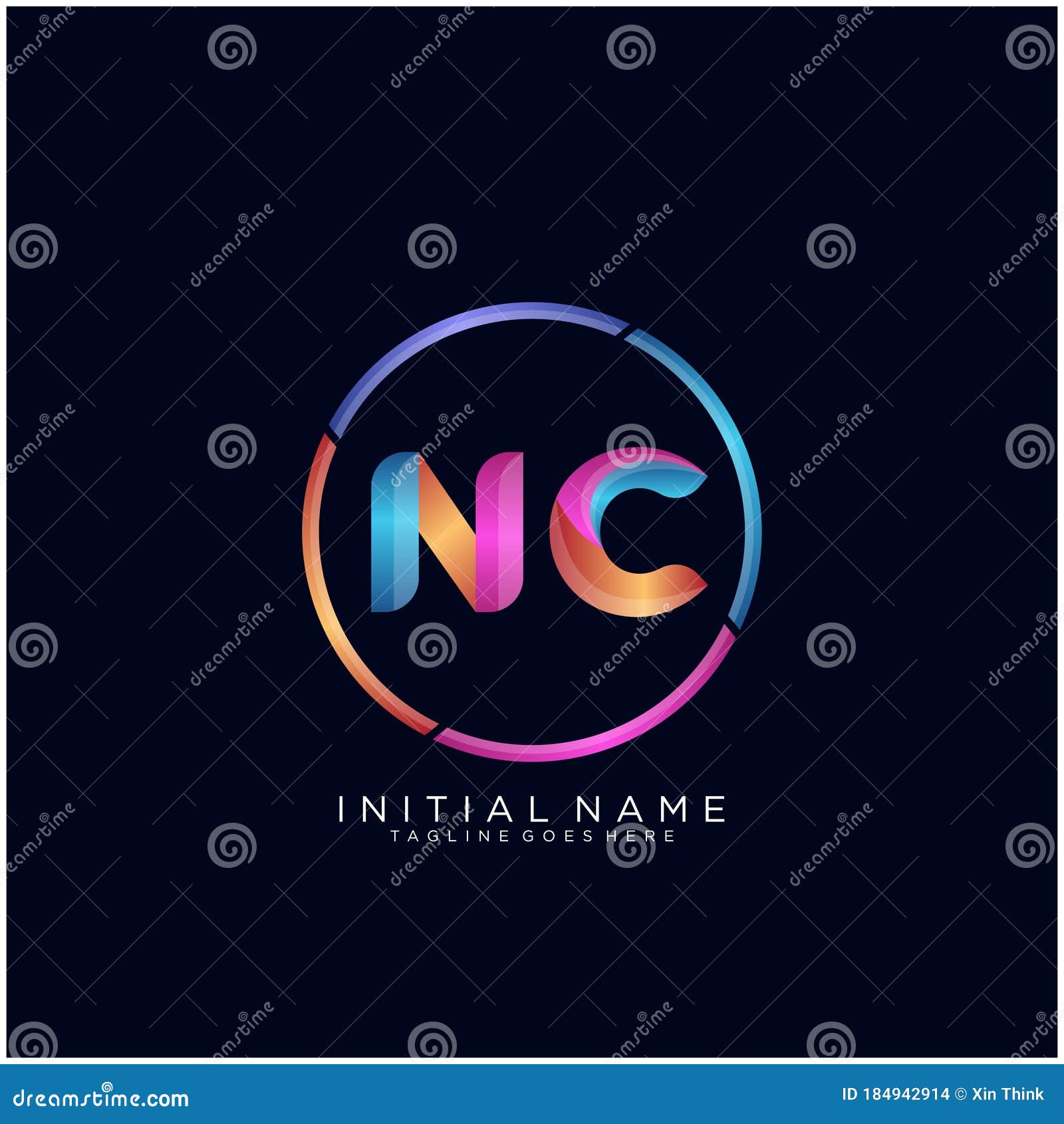 NC Letter Logo Icon Design Template Elements Stock Vector ...