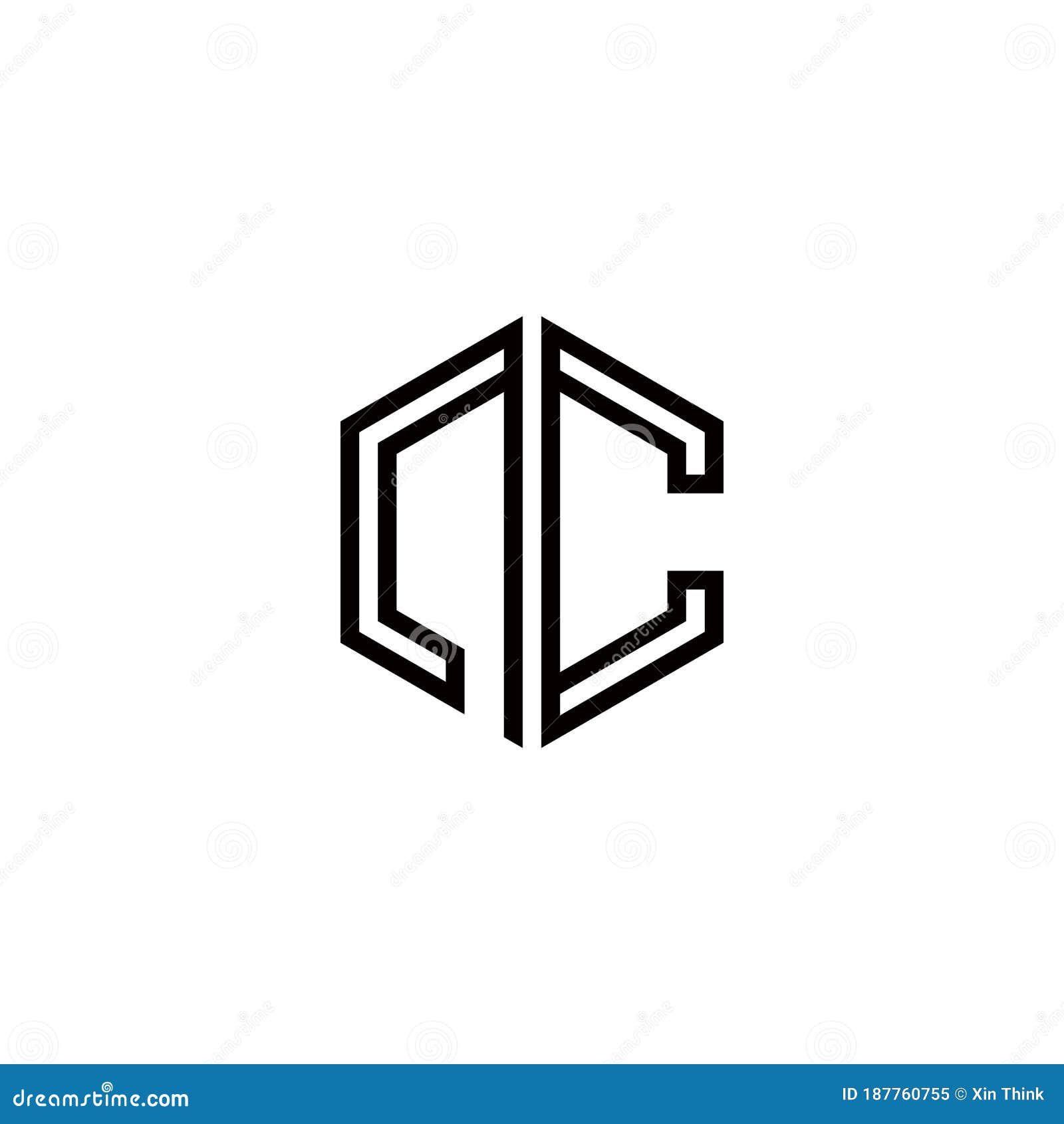 NC Letter Logo Icon Design Template Elements Stock Vector ...