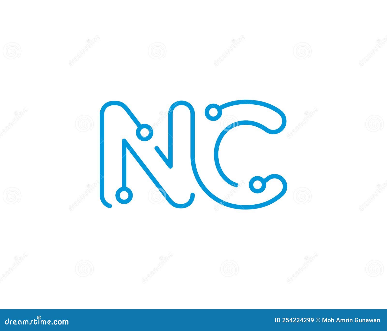 NC Letters, Electronic Circuit, Technology Logo Design Vector 001 Stock ...