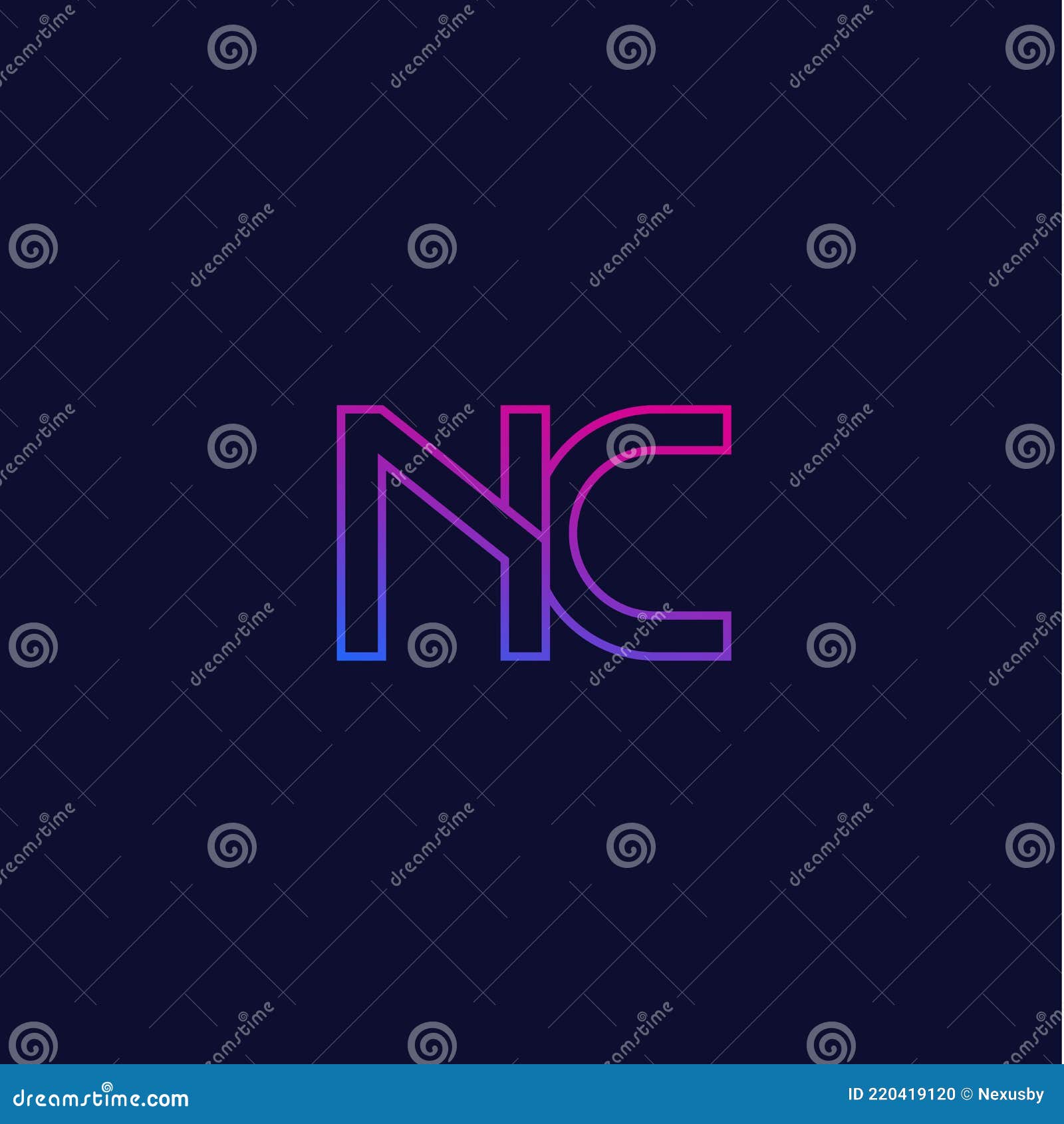NC Letters Logo, Line Design Stock Vector - Illustration of identity ...