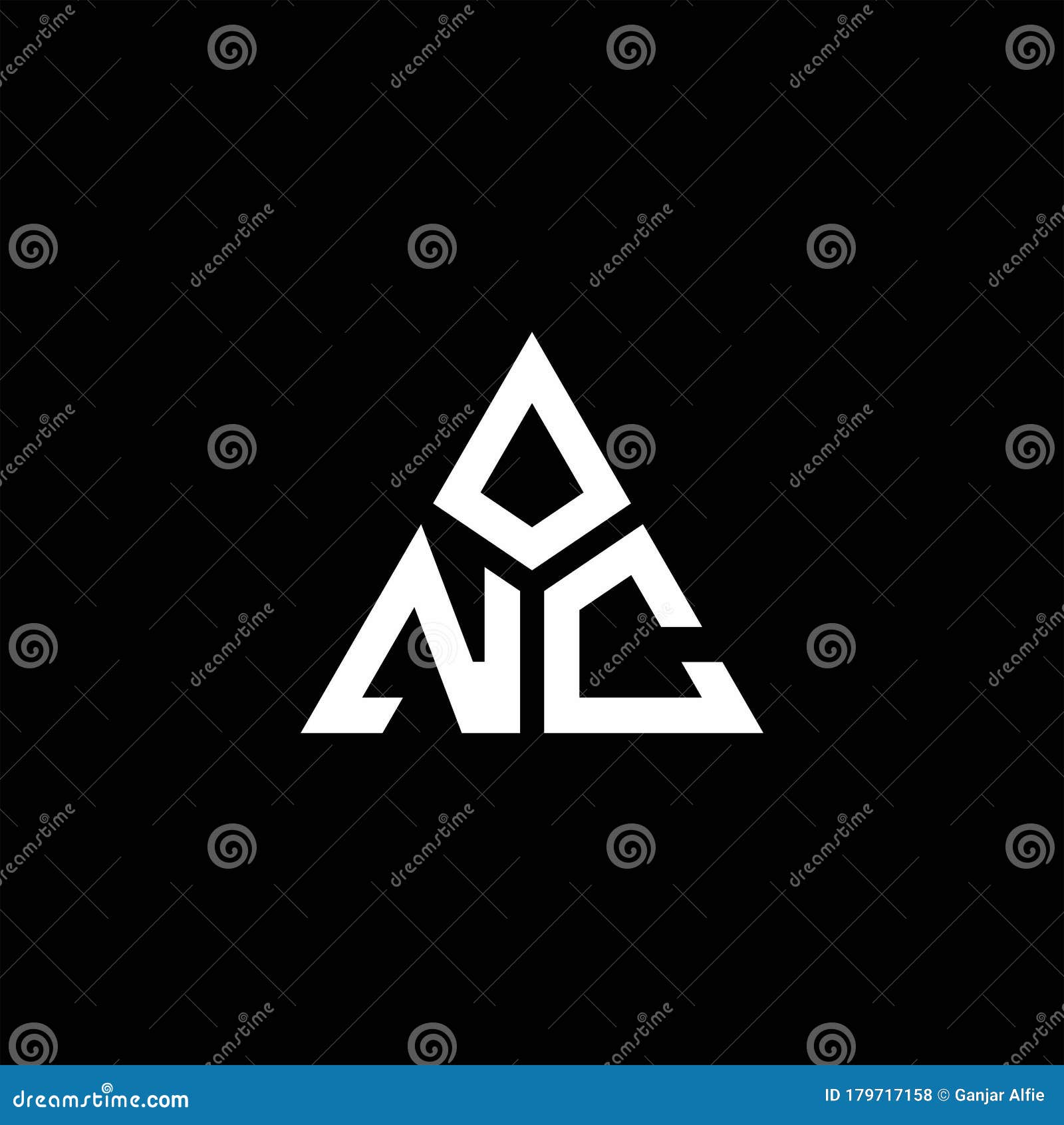 NC Monogram Logo with 3 Pieces Shape Isolated on Triangle Stock Vector ...