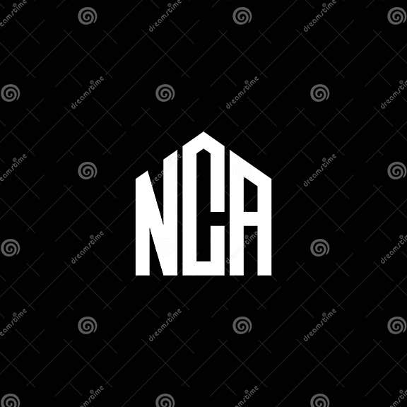 NCA Letter Logo Design on BLACK Background. NCA Creative Initials ...