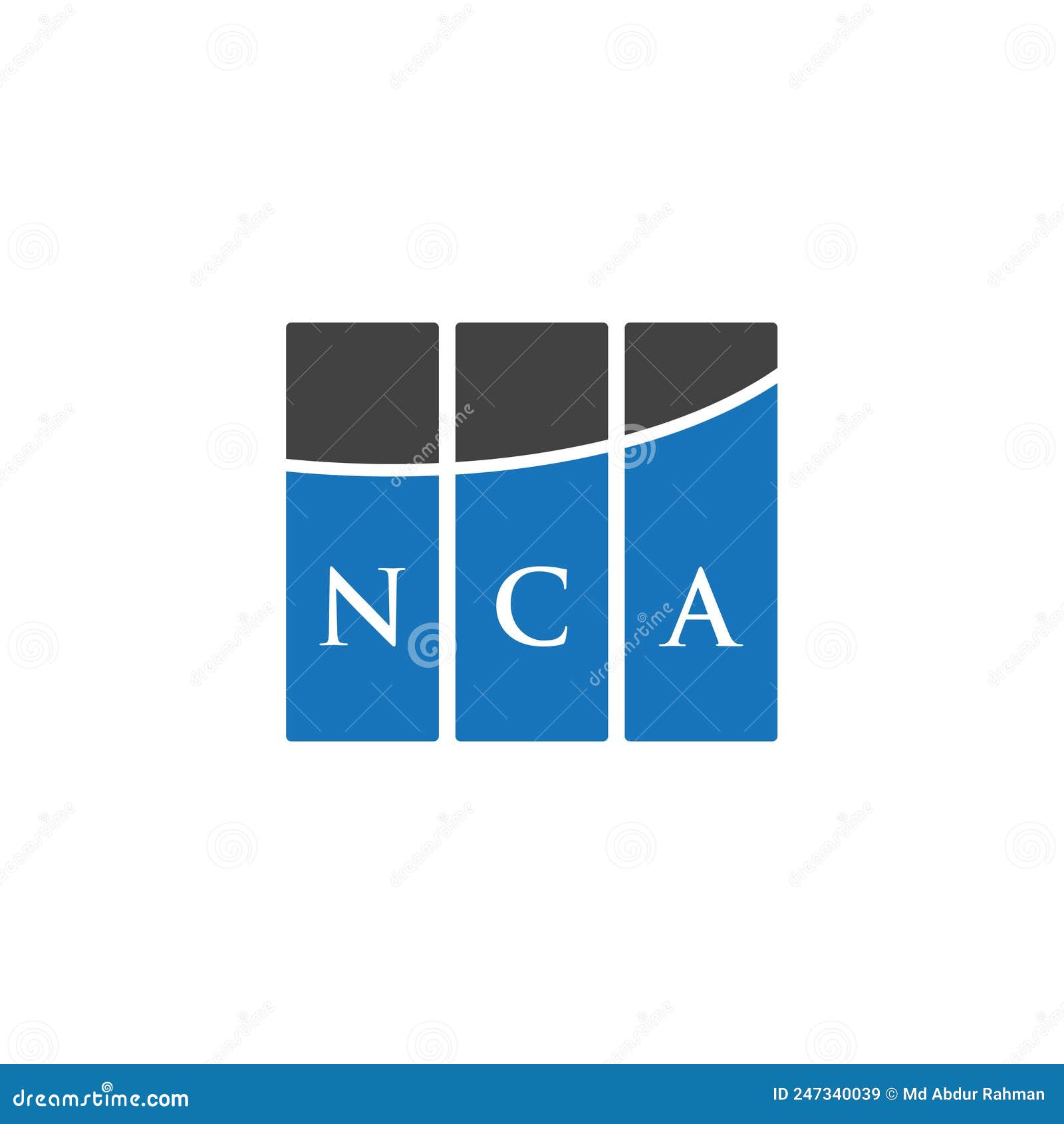 NCA Letter Logo Design on WHITE Background. NCA Creative Initials ...