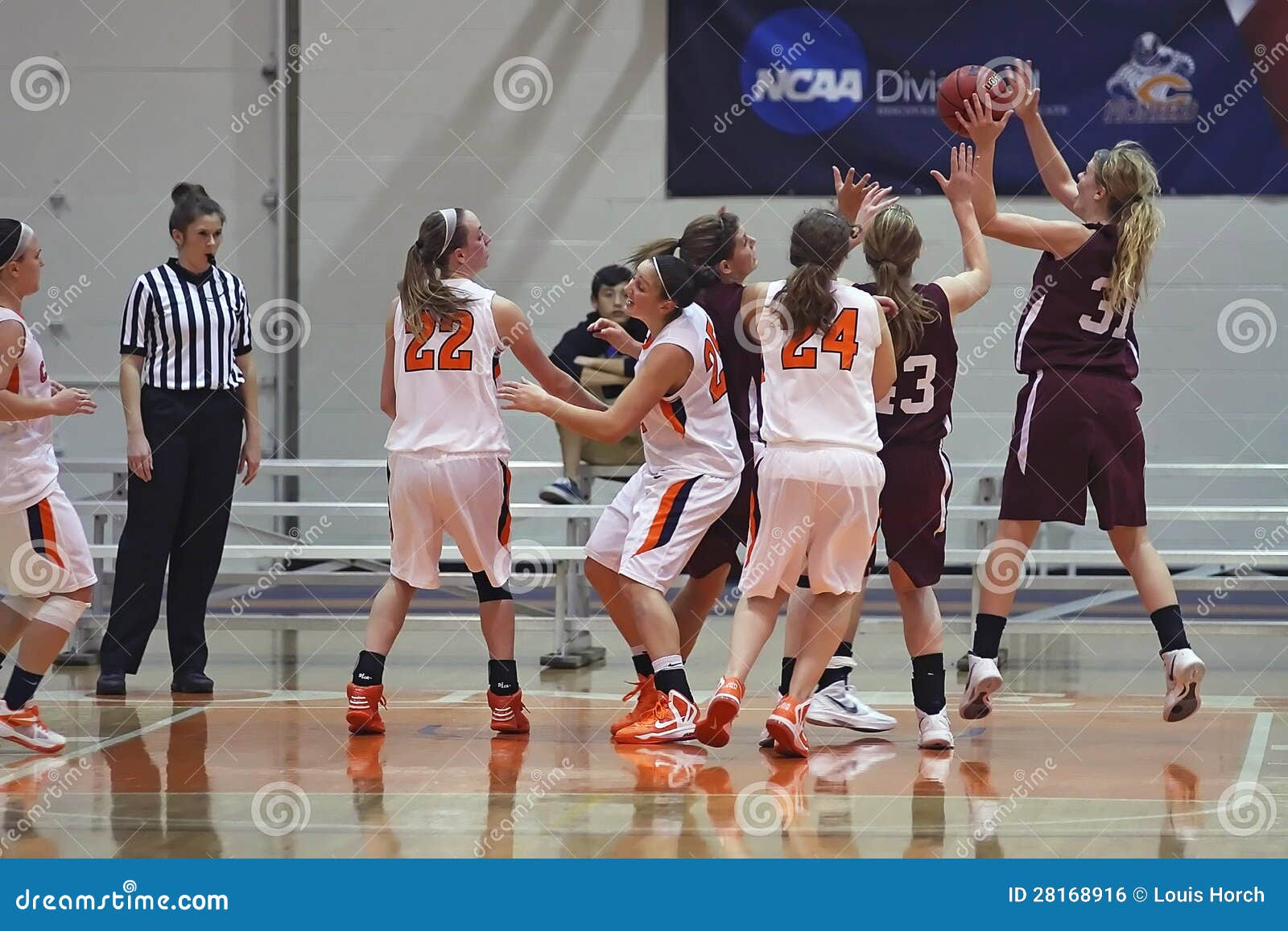 NCAA Girls Basketball editorial photo. Image of referees - 28168916