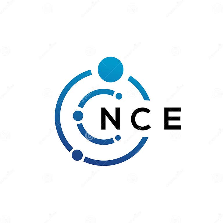NCE Letter Technology Logo Design on White Background. NCE Creative ...