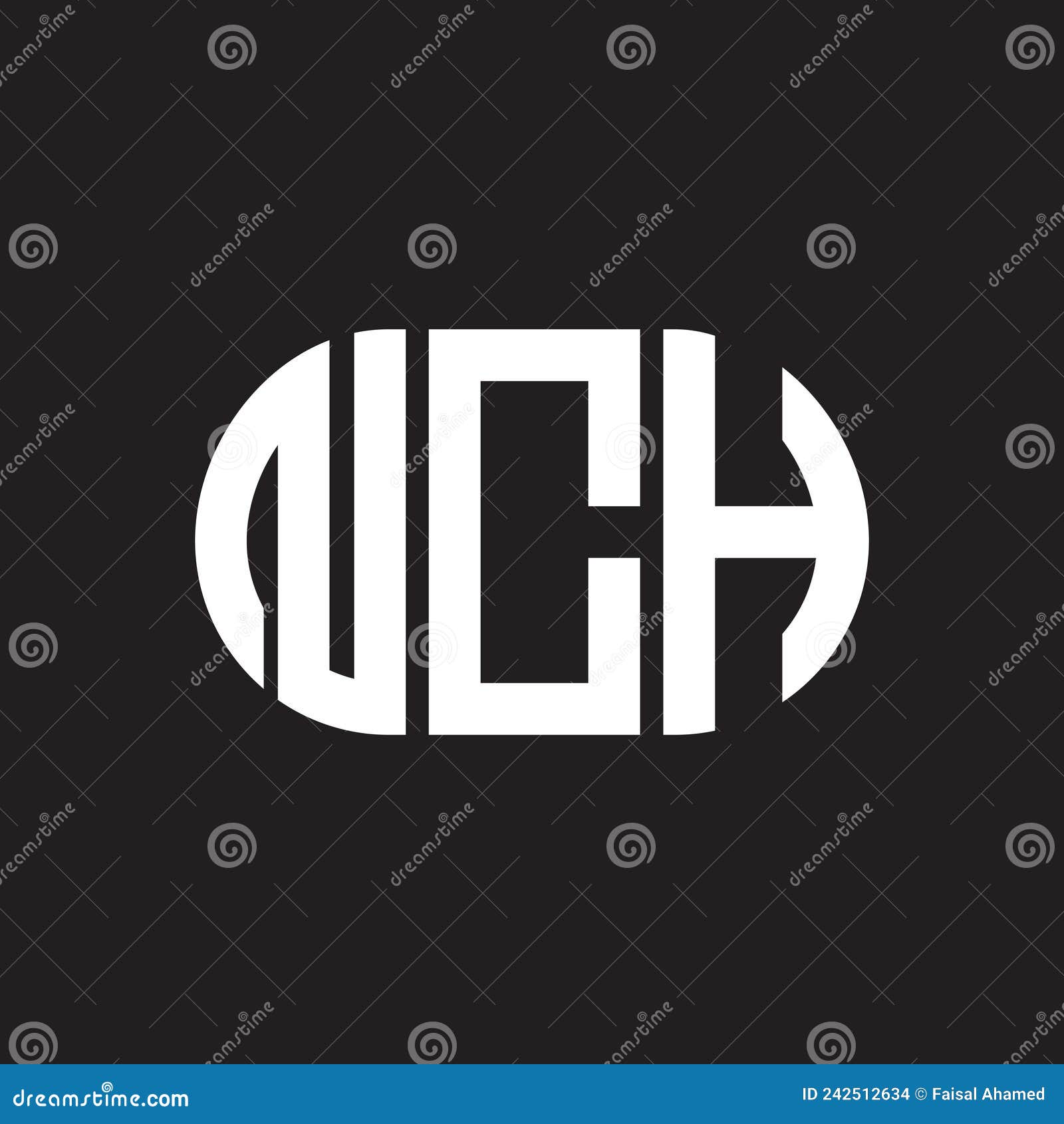 NCH Letter Logo Design on Black Background. NCH Creative Initials ...