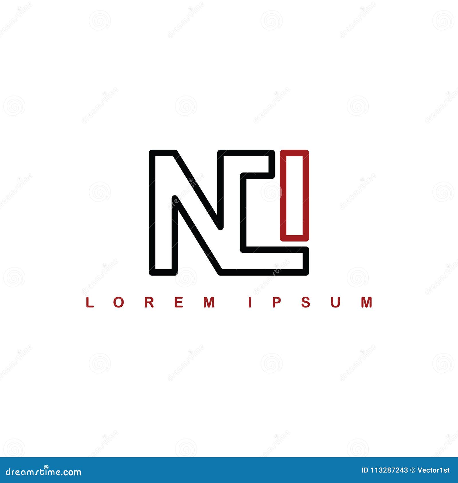 Nci Alphabet Letter Art Theme Logo Logotype Stock Vector - Illustration ...