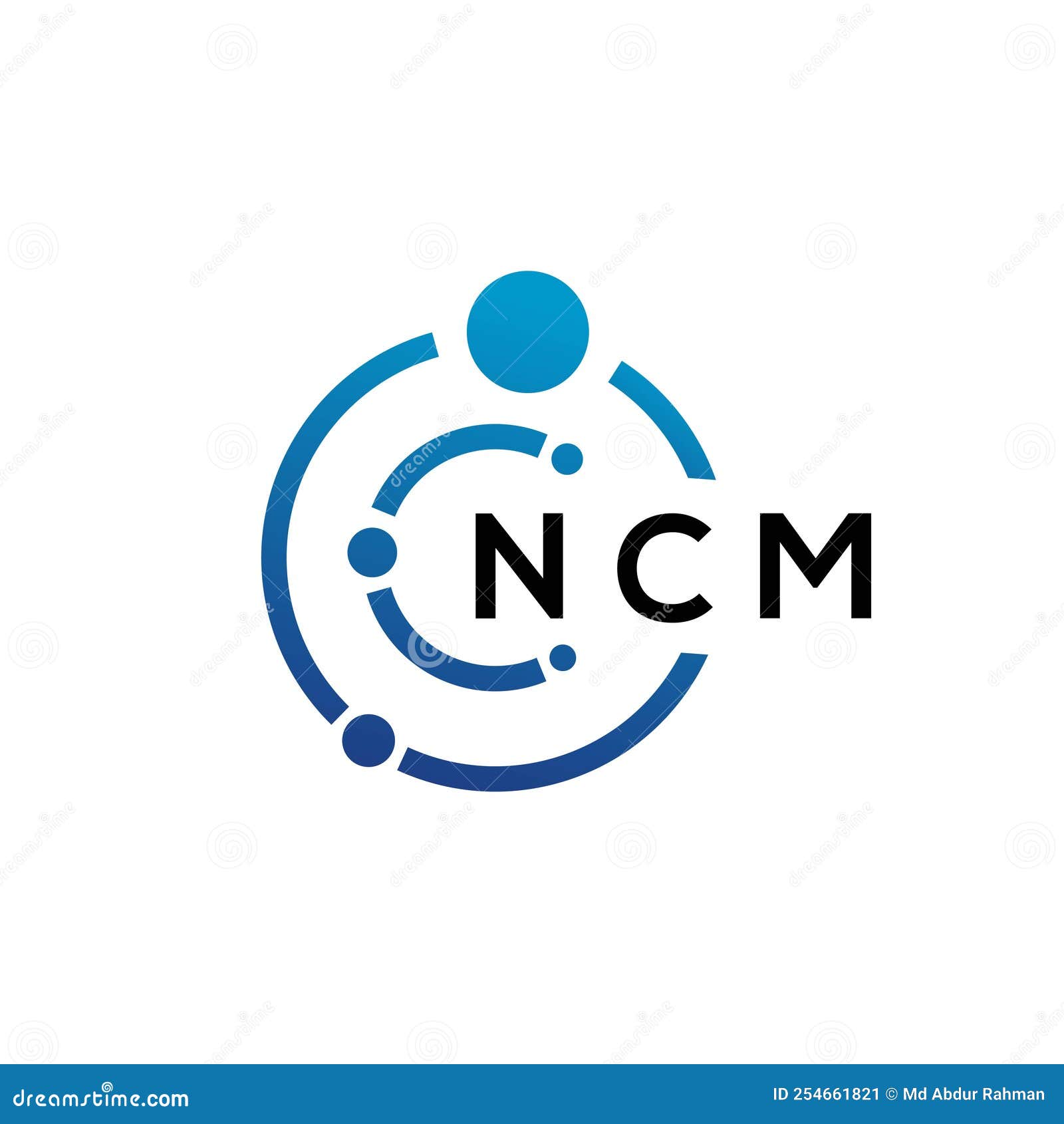 NCM Letter Technology Logo Design on White Background. NCM Creative ...