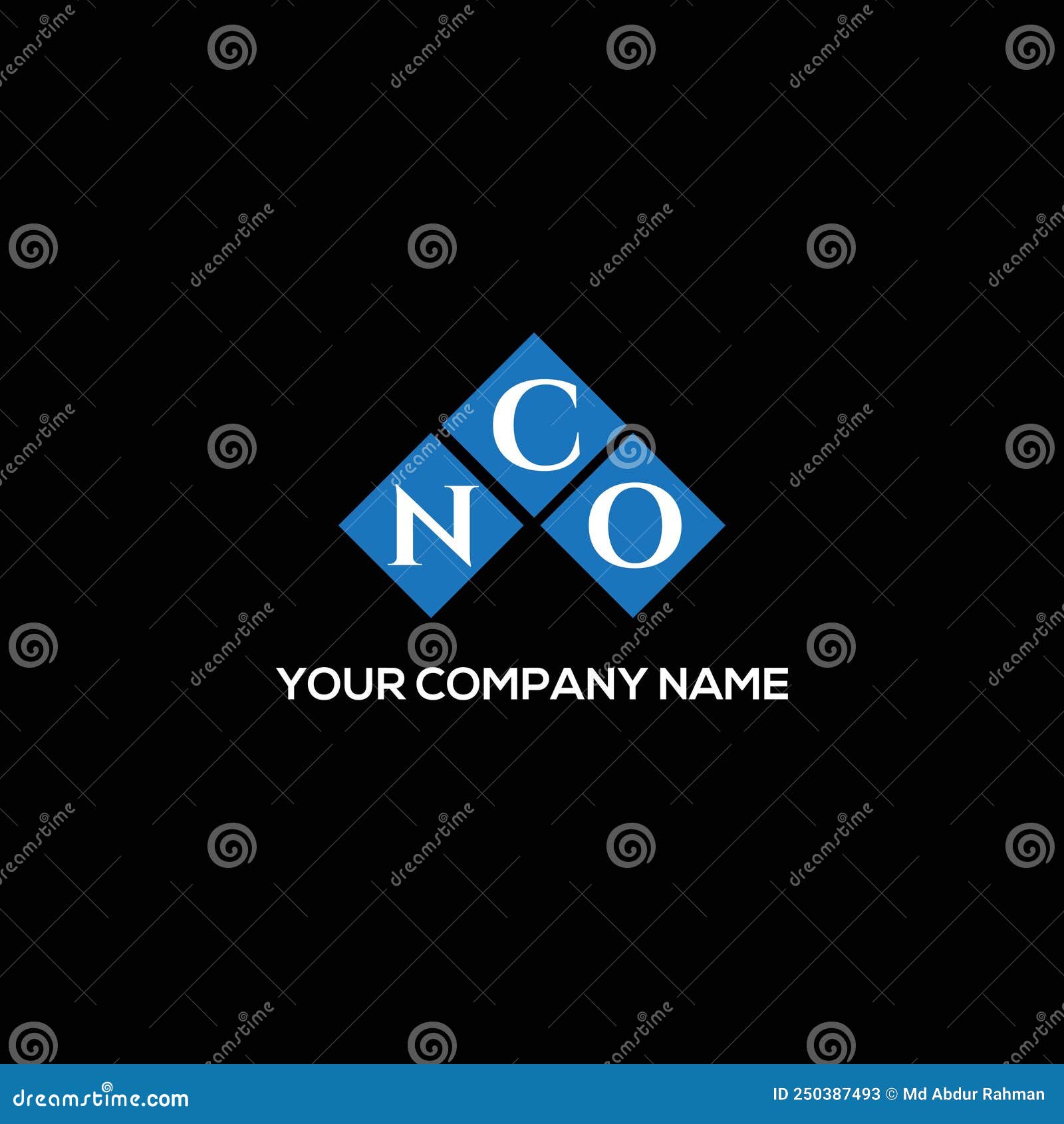 NCO Letter Logo Design On BLACK Background. NCO Creative Initials ...