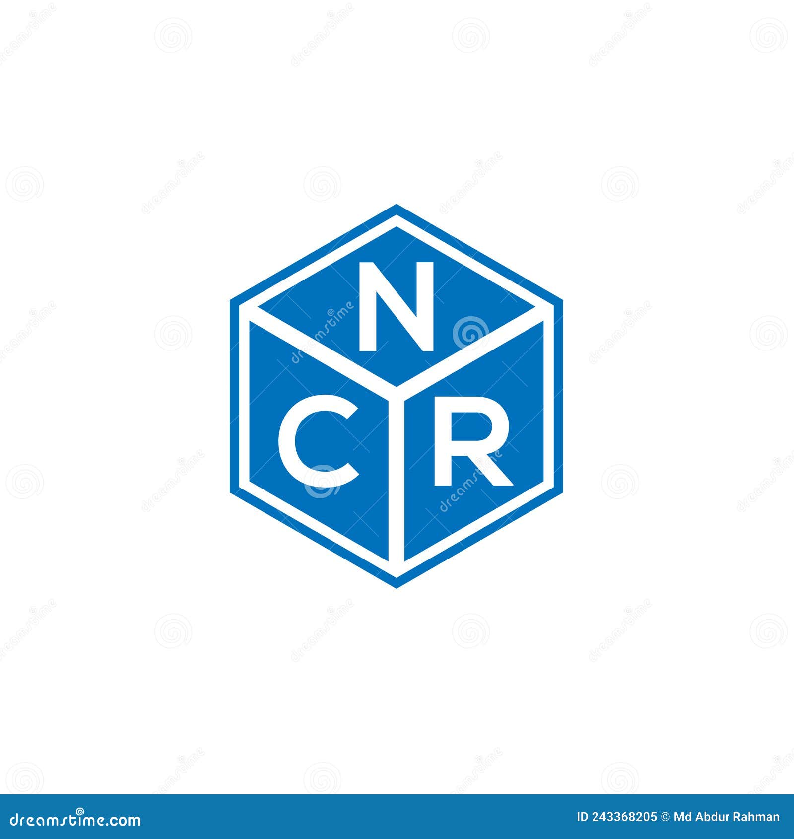 NCR Letter Logo Design on Black Background. NCR Creative Initials ...