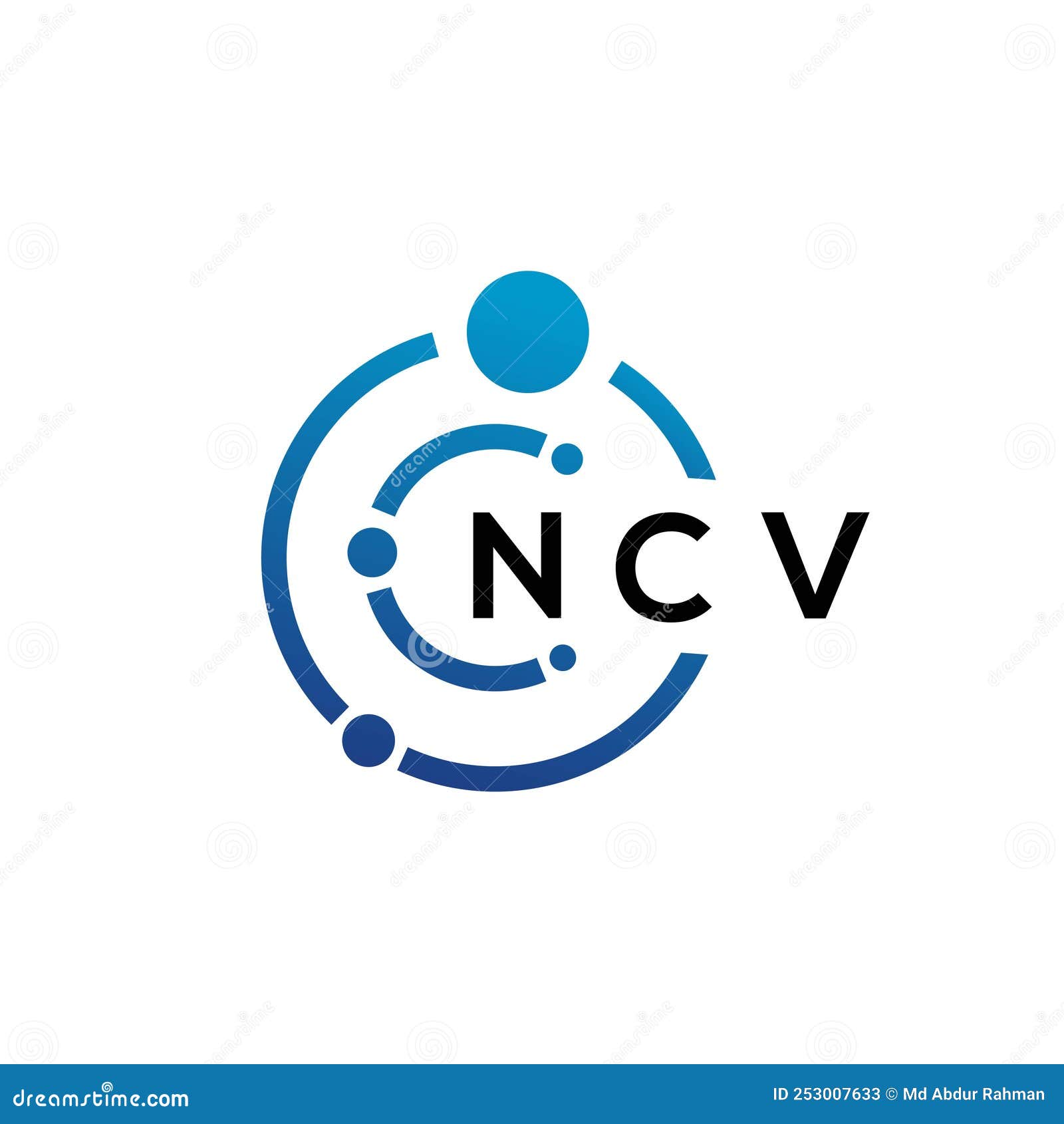 NCV Letter Technology Logo Design on White Background. NCV Creative ...