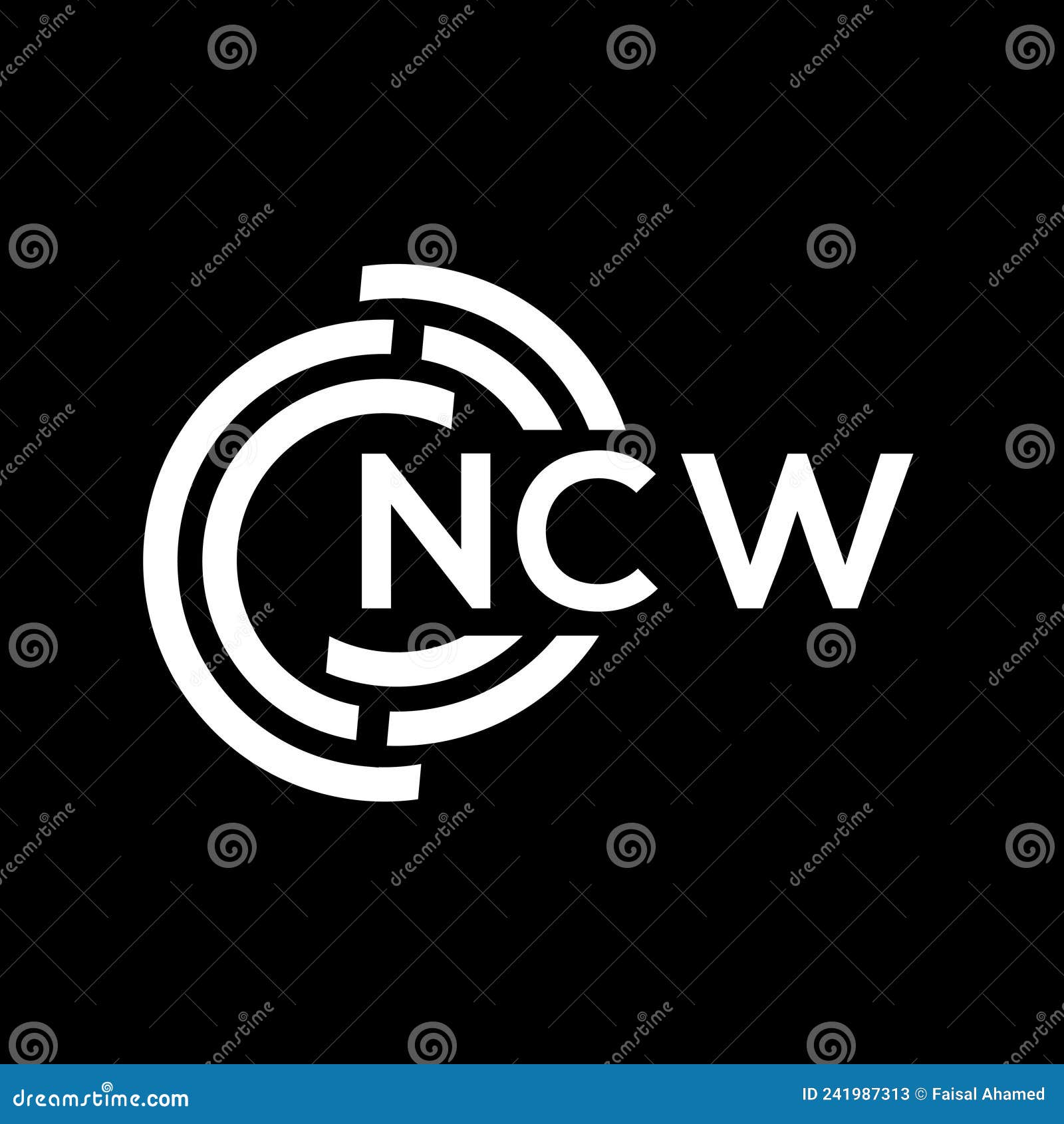 NCW Letter Logo Design on Black Background.NCW Creative Initials Letter ...