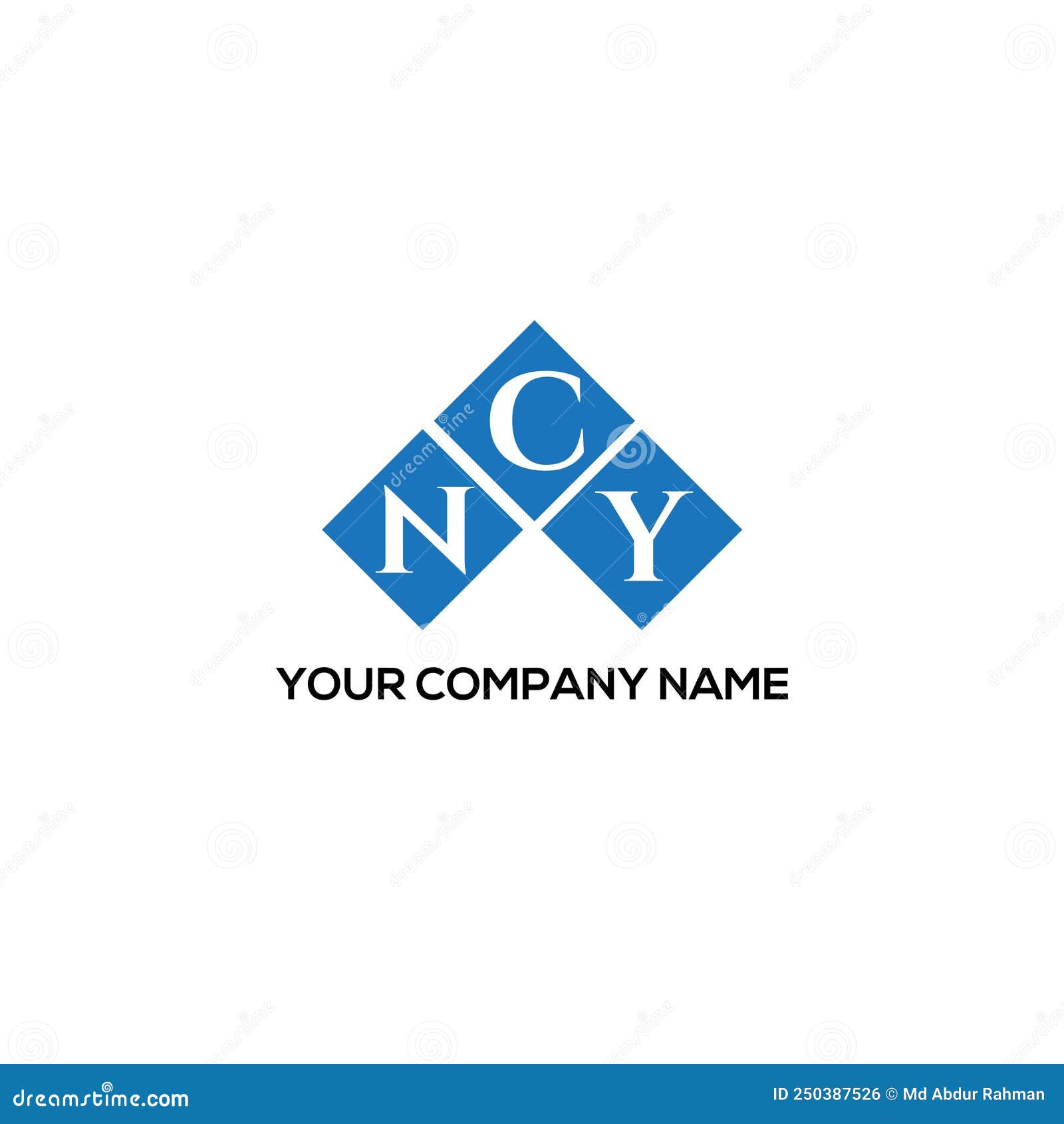 NCY Letter Logo Design on BLACK Background. NCY Creative Initials ...