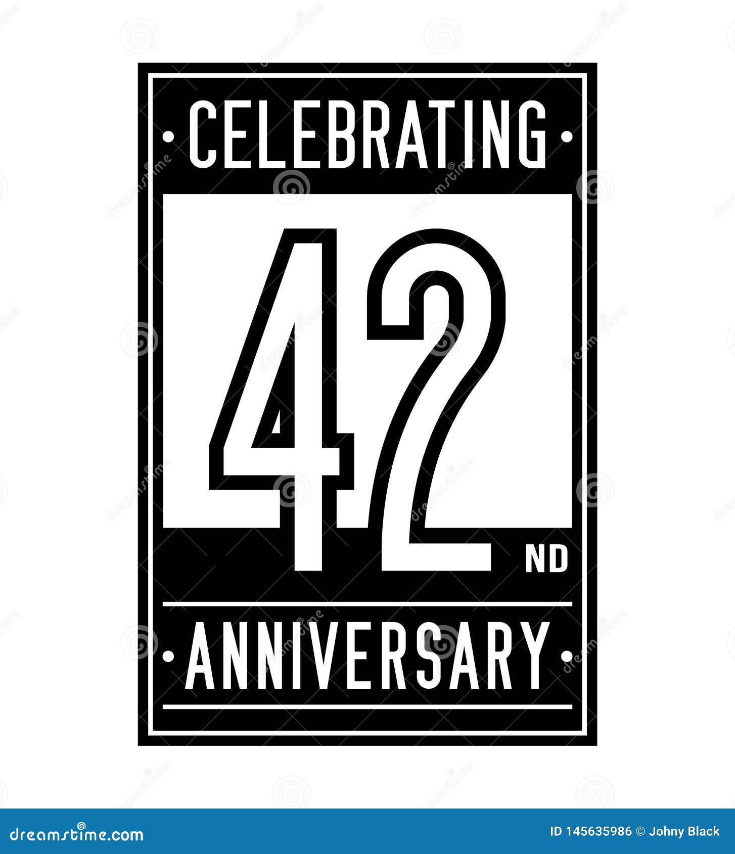 42 Years Celebrating Anniversary Design Template. 42nd Logo. Vector and ...