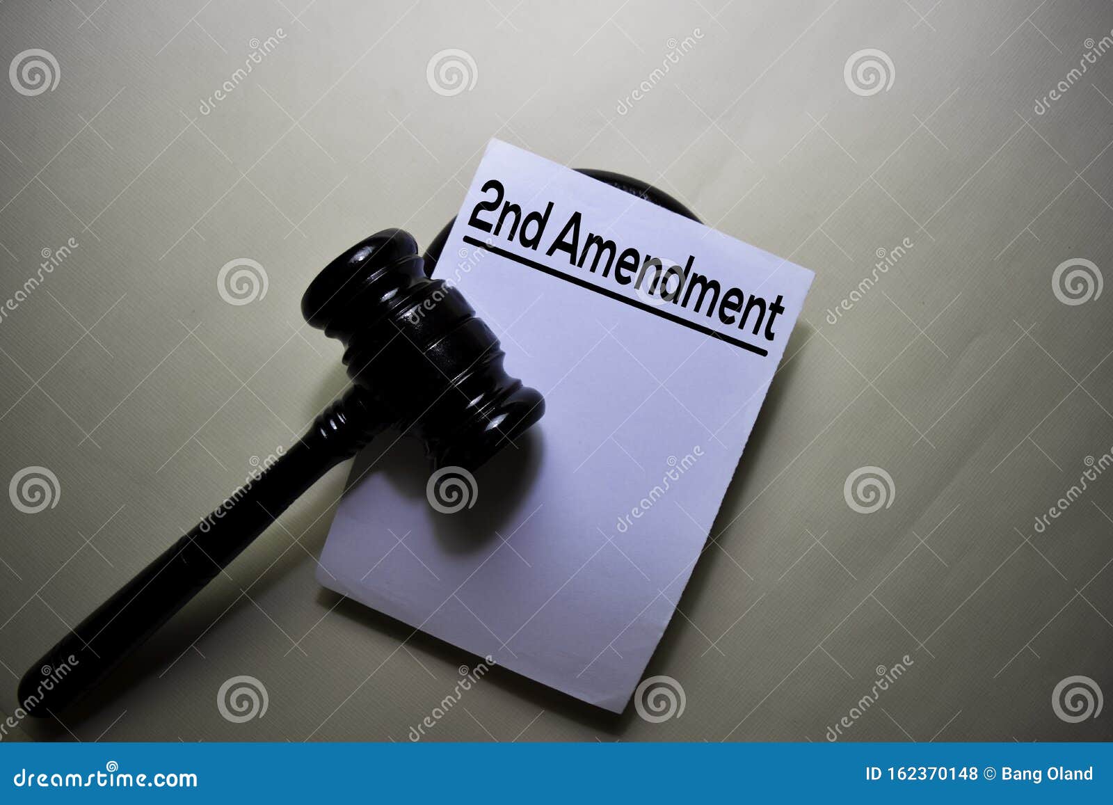 2nd Amendment Text on Document and Gavel on Office Desk. Justice Law ...
